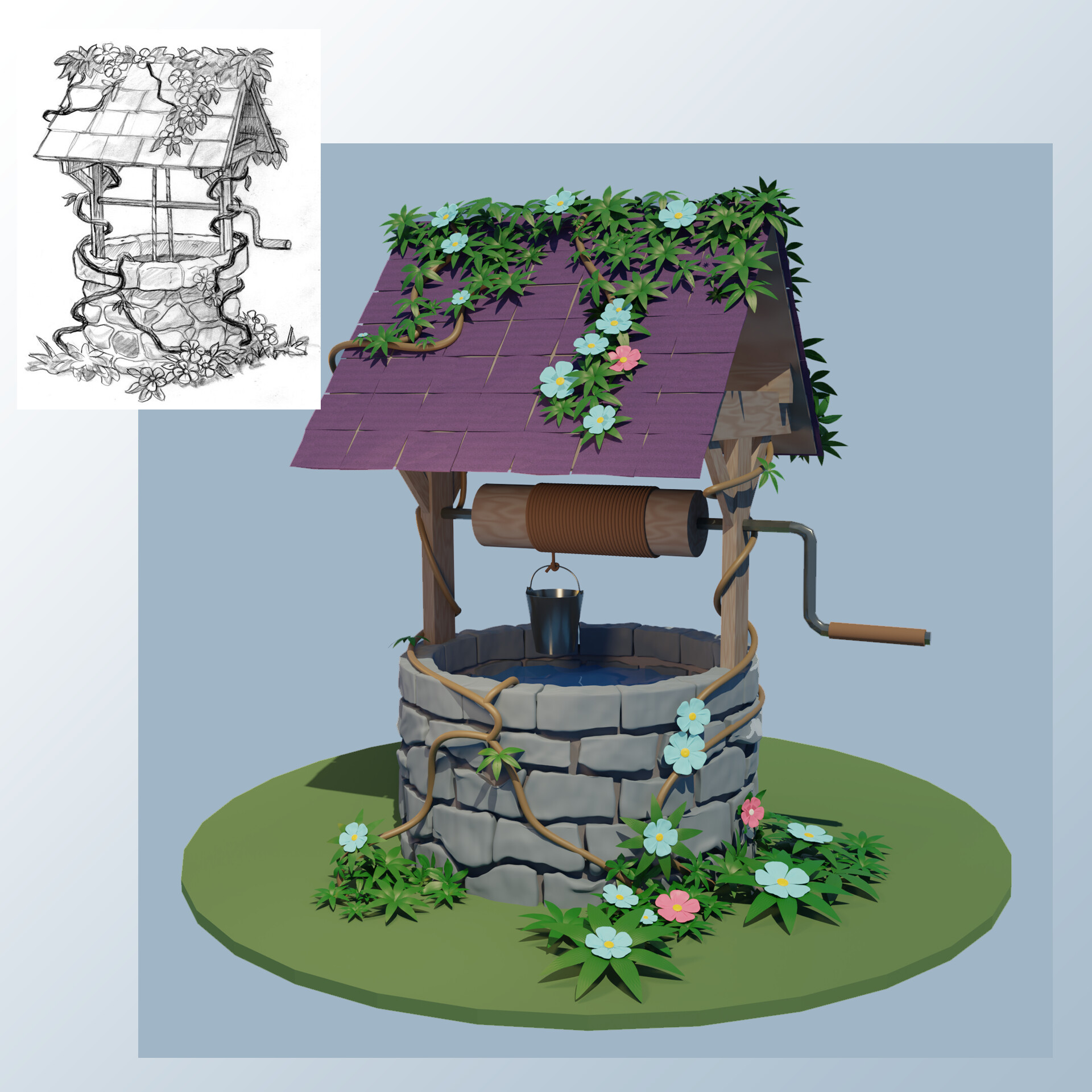 ArtStation - Water well 3D