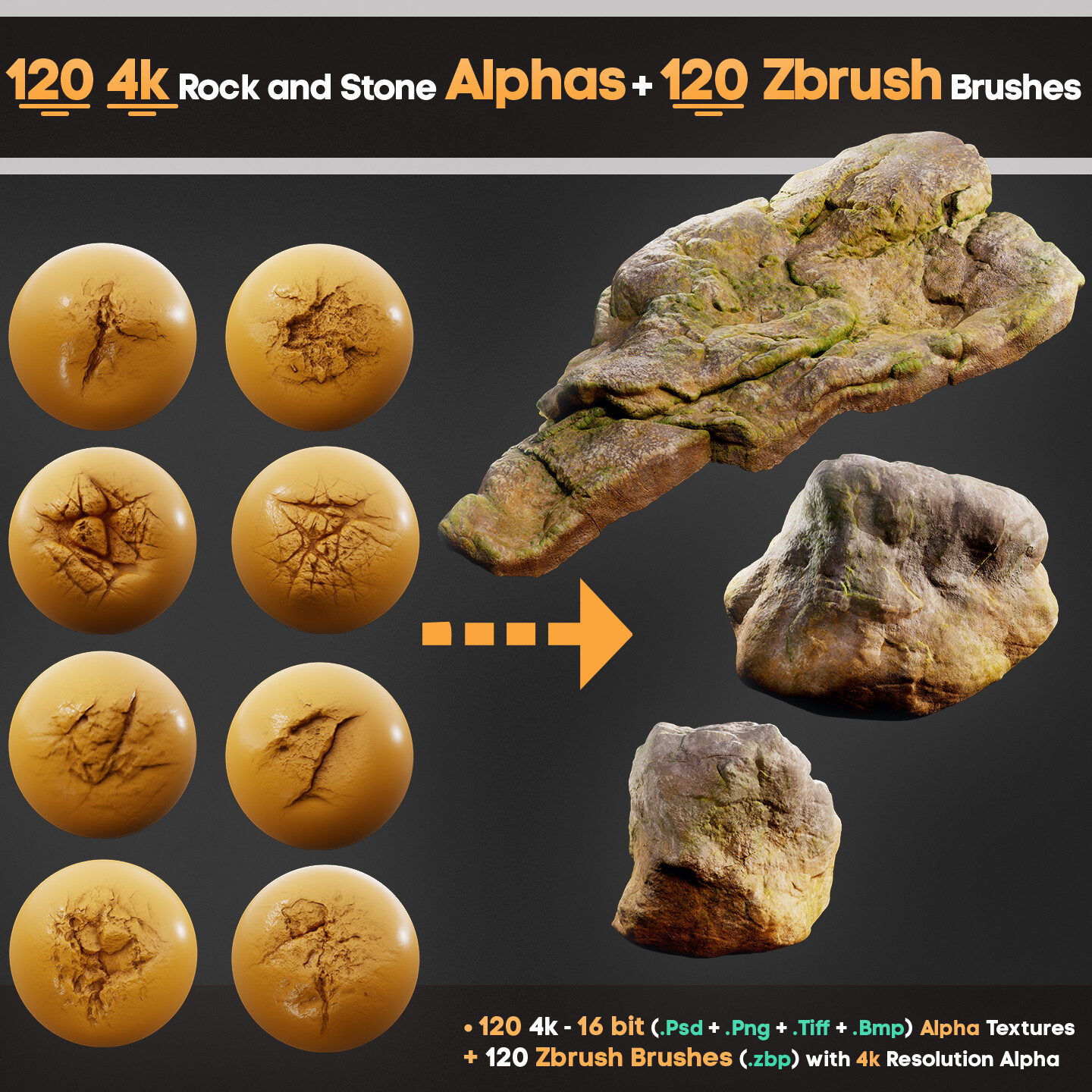 Erfan Azarin | 3D Artist & Architect - 120 4K Alpha Rock and Stone ...