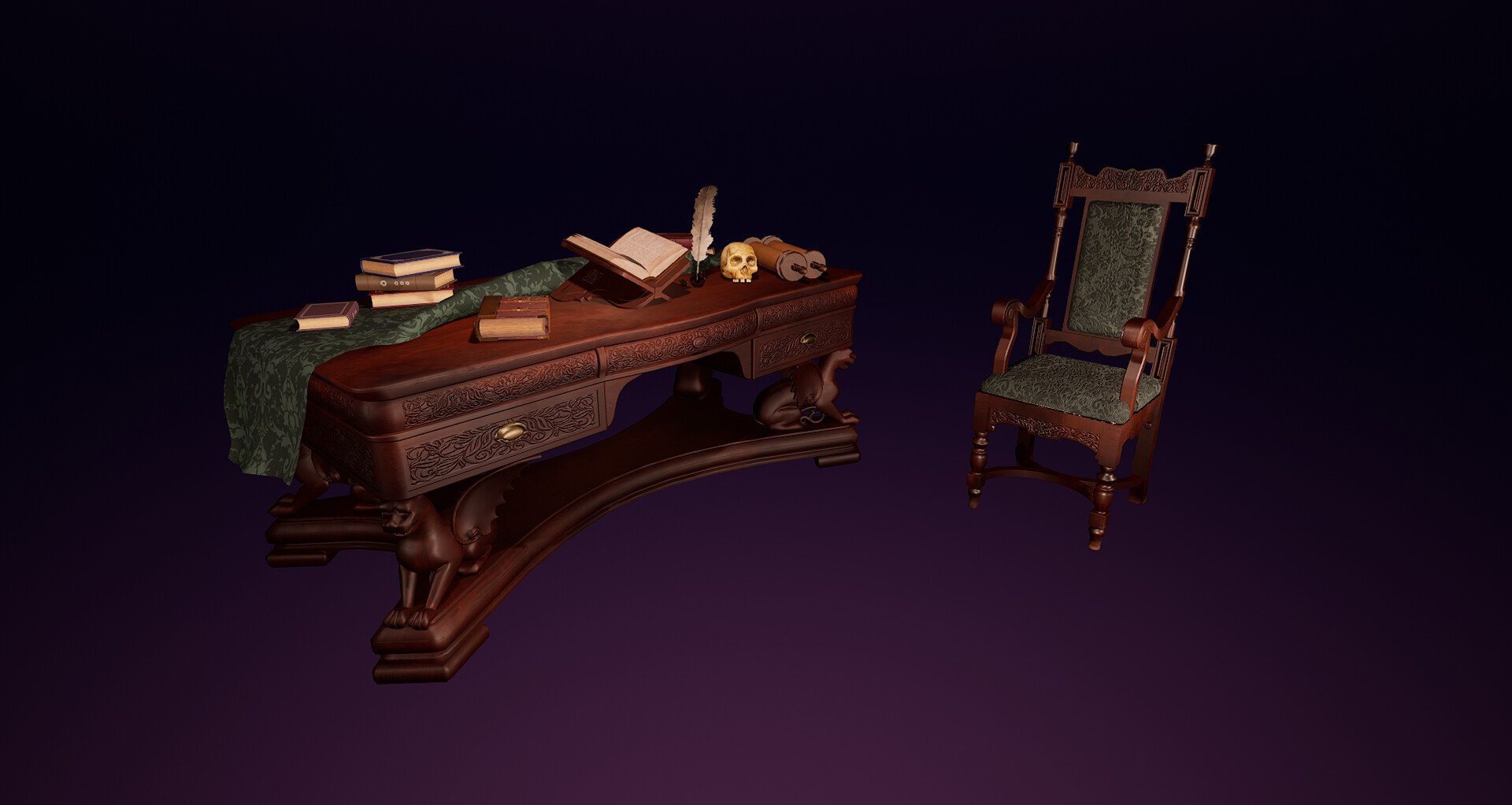 ArtStation - Medieval Desk And Chair - UE5