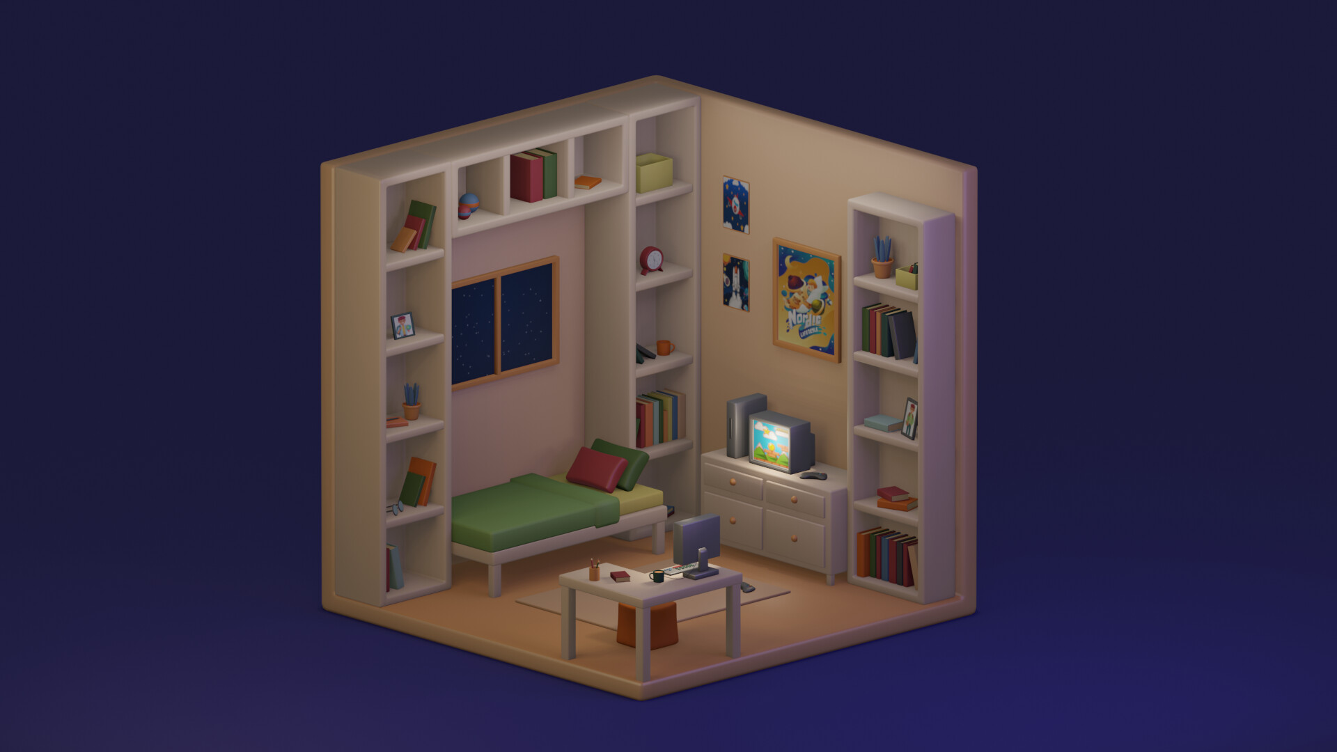 ArtStation - Isometric Chill Bedoom