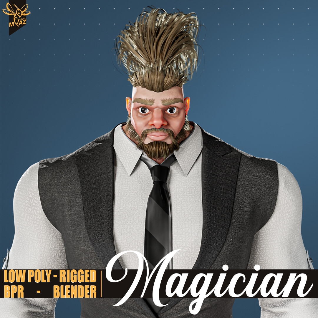 ArtStation - Stylized Bodybuilder Magician 3d Character - Rigged