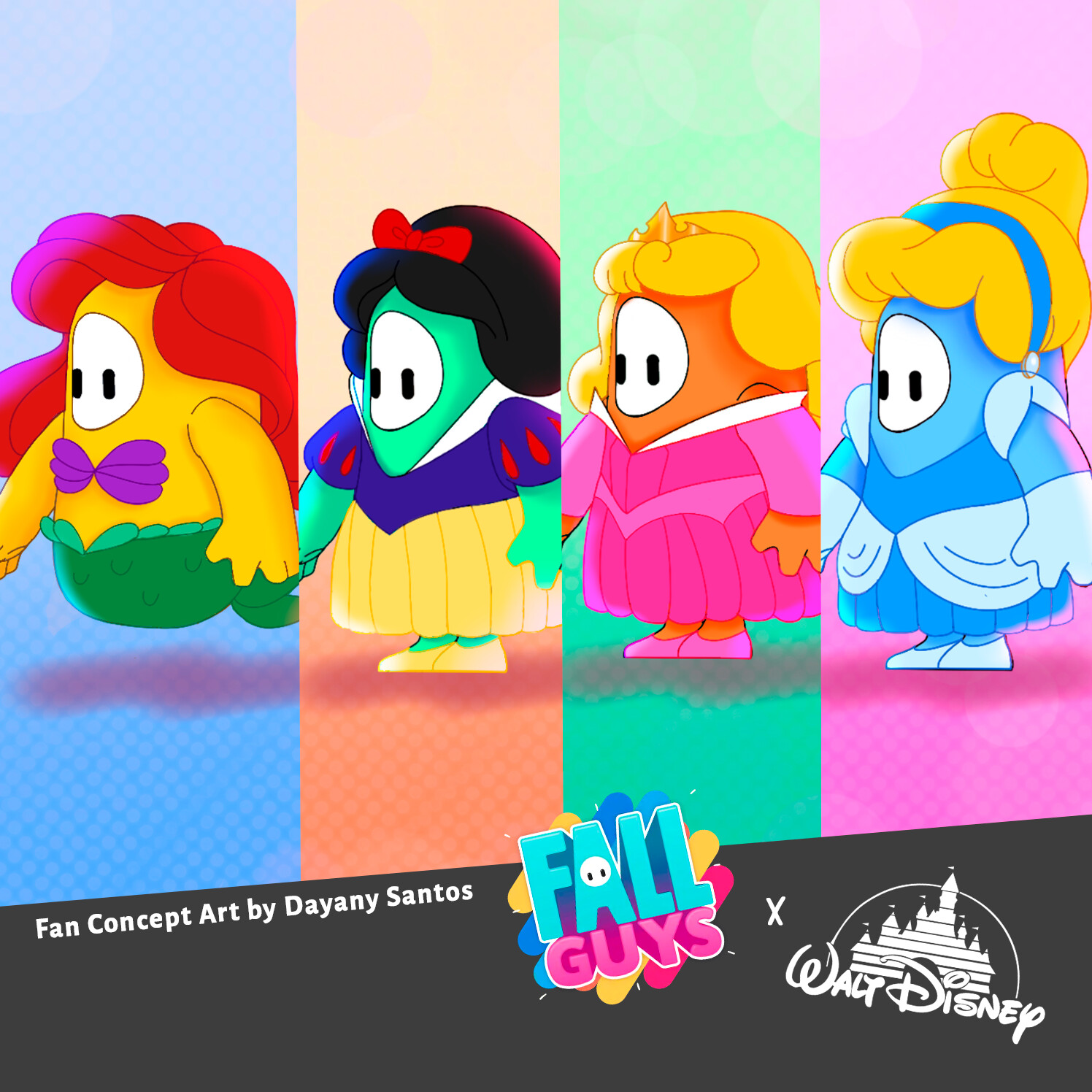 ArtStation - Fan Concept Art Fall Guys - Disney Princess