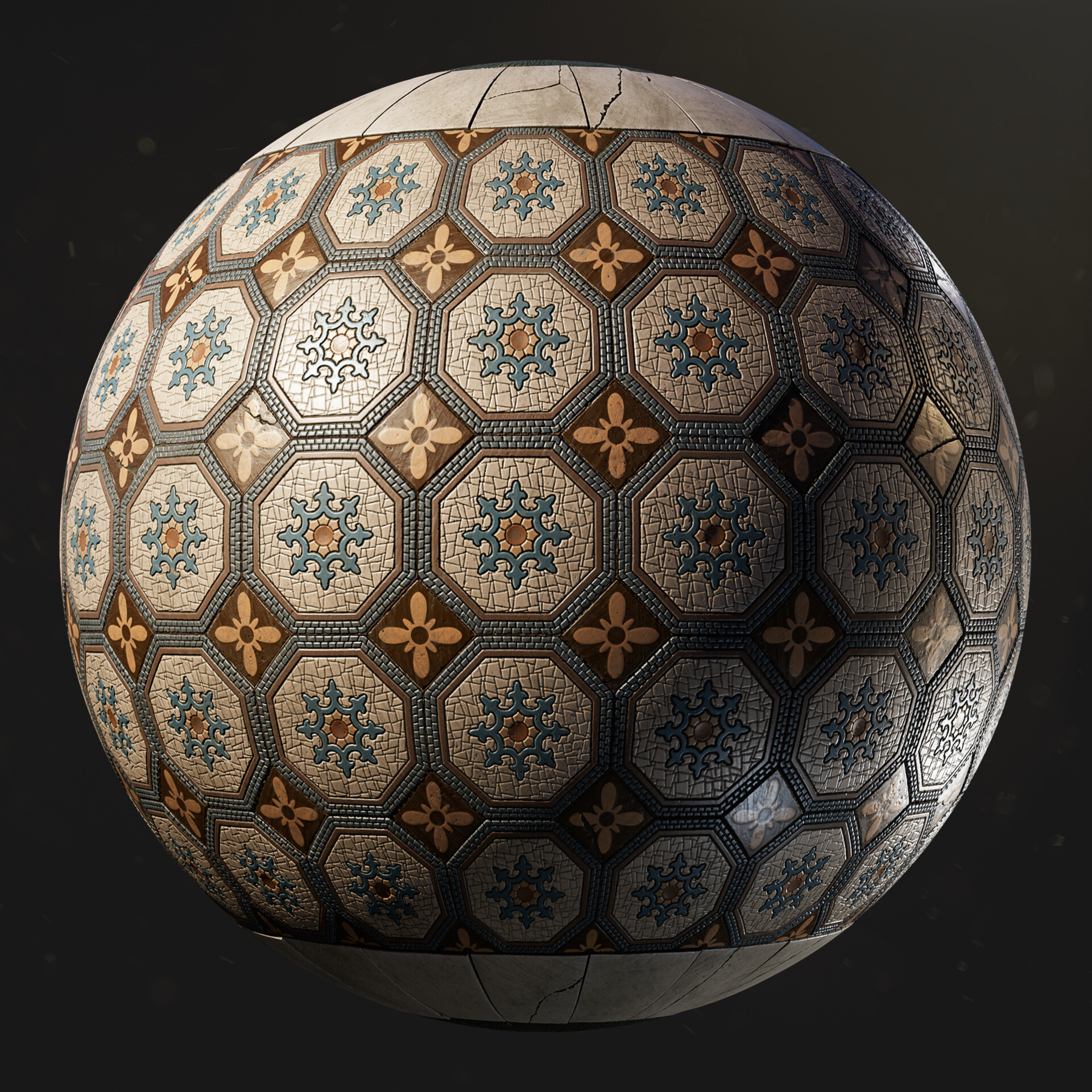 ArtStation - Mosaic tile floor texture - Substance Designer Material