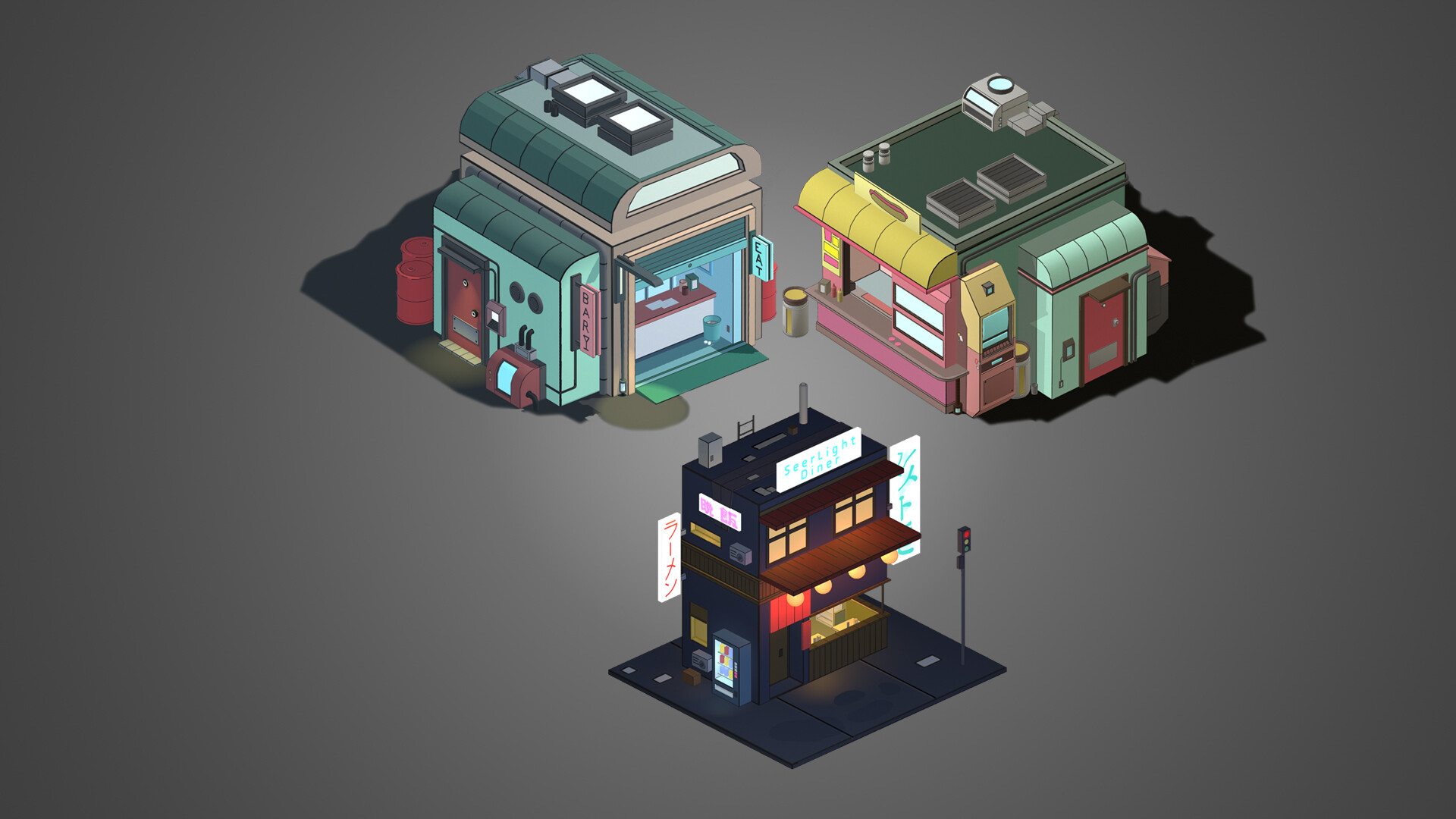 ArtStation - Isometric Stylized Shops