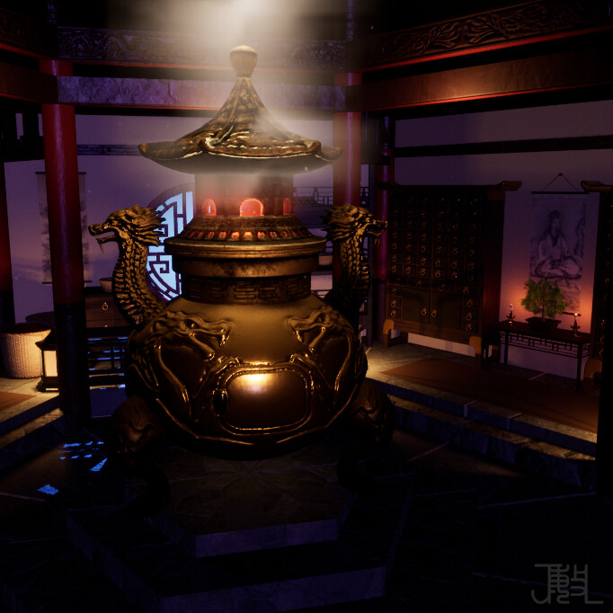 ArtStation - Chinese Alchemist Work Room