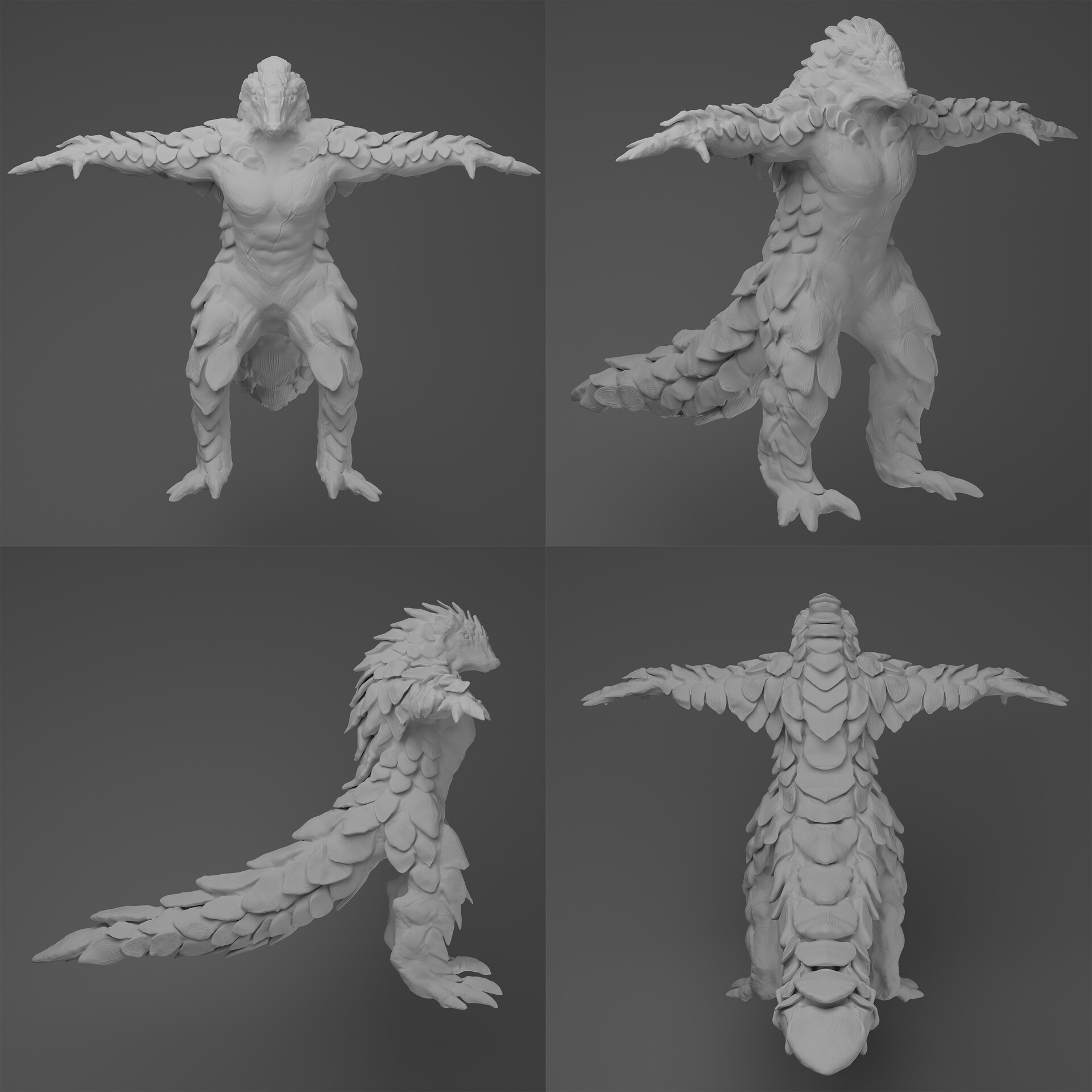 ArtStation - Anthropomorphic Pangolin - 3D model