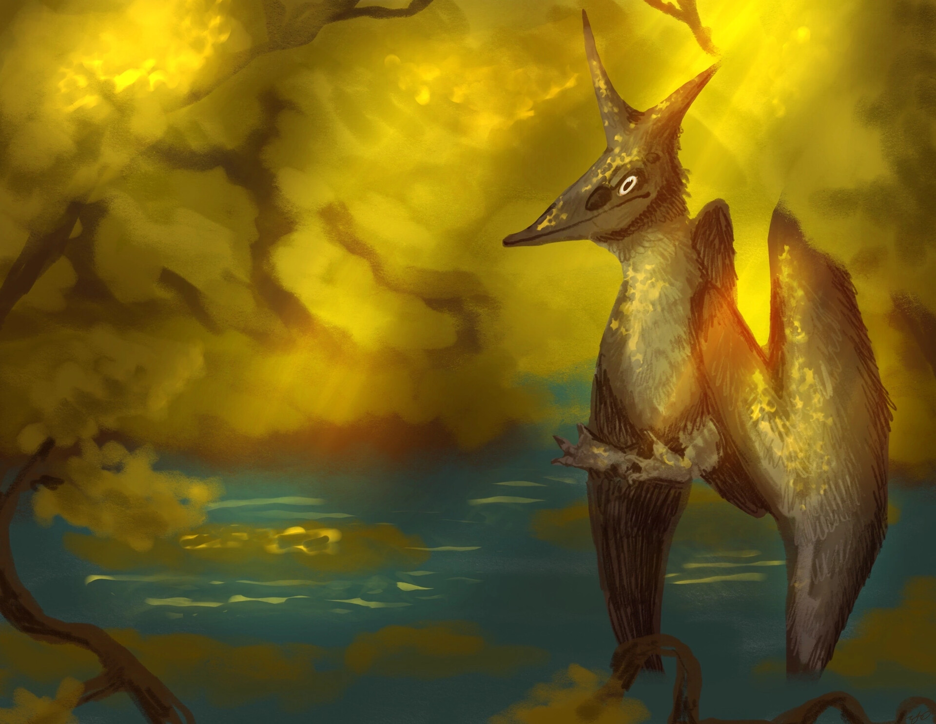 ArtStation - Dino in swamp