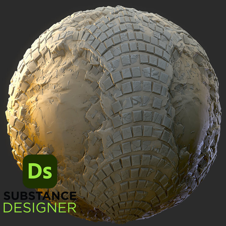 ArtStation - Stylized Damaged Stone Pavers - Substance 3D Designer