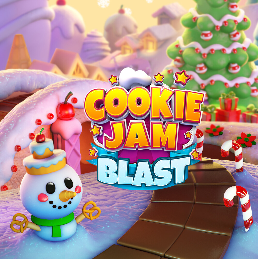 ArtStation - Christmas intro screen COOKIE JAM BLAST