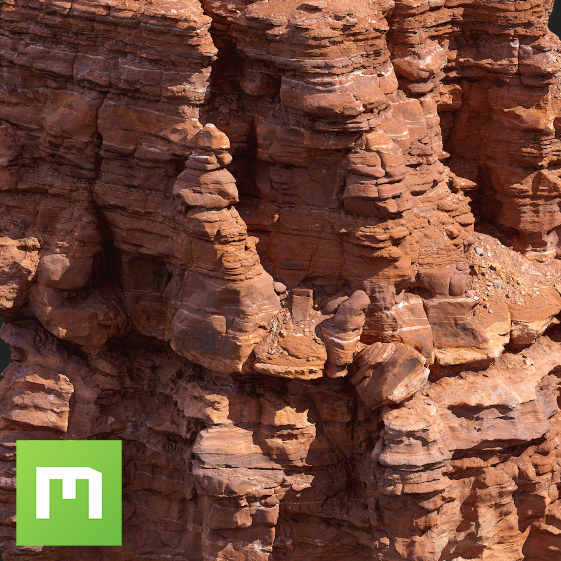 ArtStation - Megascans 3D Assets - Massive Canyon Sandstone Cliff