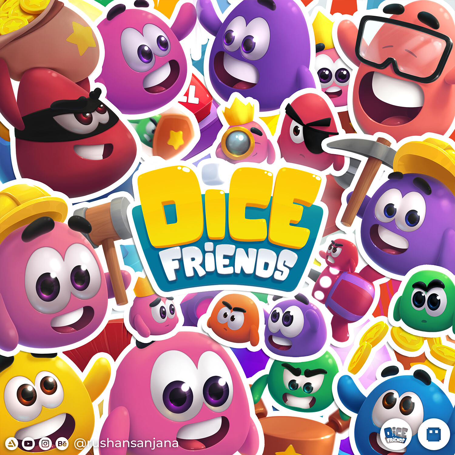 ArtStation - Dice Friends characters