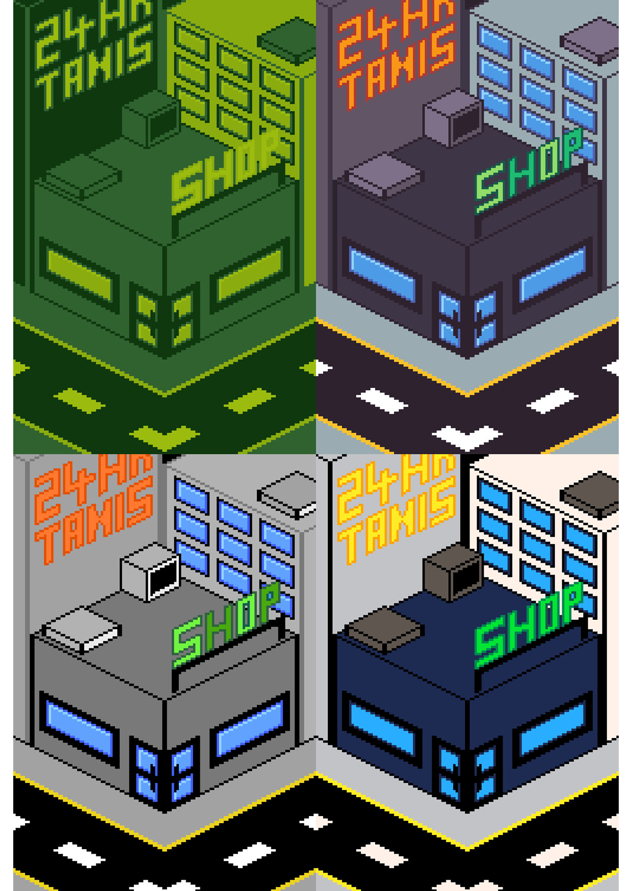 ArtStation - Isometric Road Pixel Art