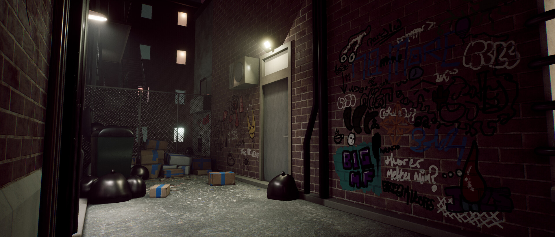 ArtStation - Re-Worked Creepy Alleyway Scene