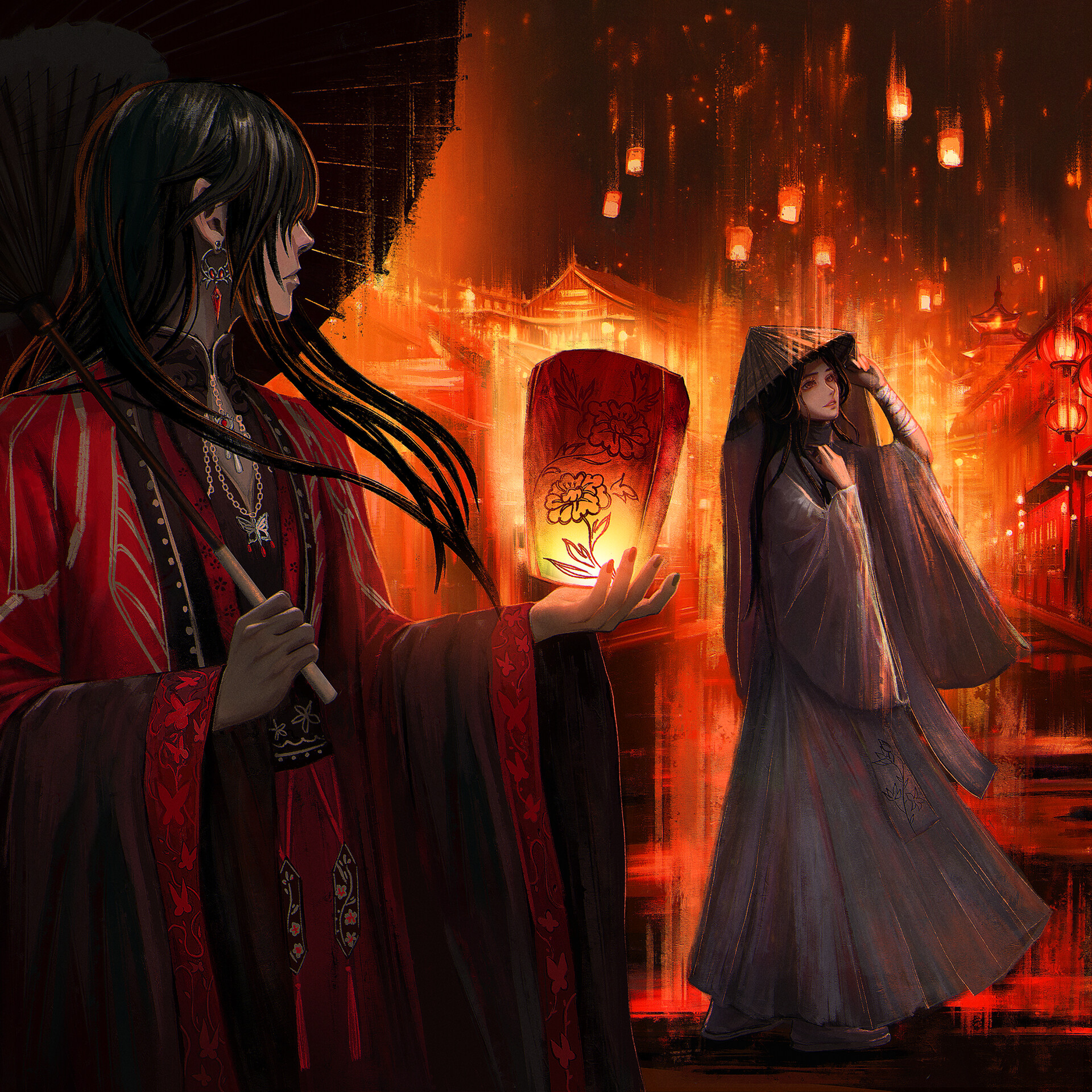 ArtStation - Lantern festival in the Ghost city