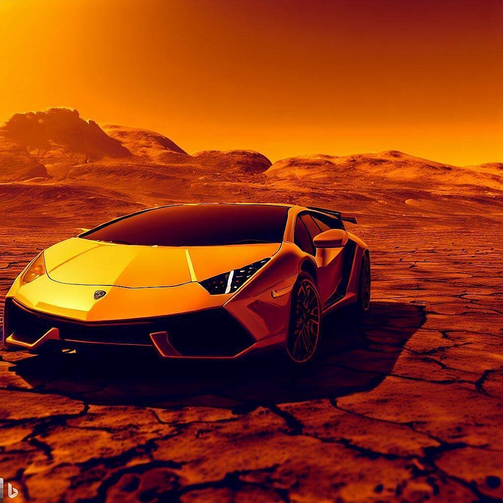 ArtStation - A Lamborghini on the Mars - Made By Bing AI