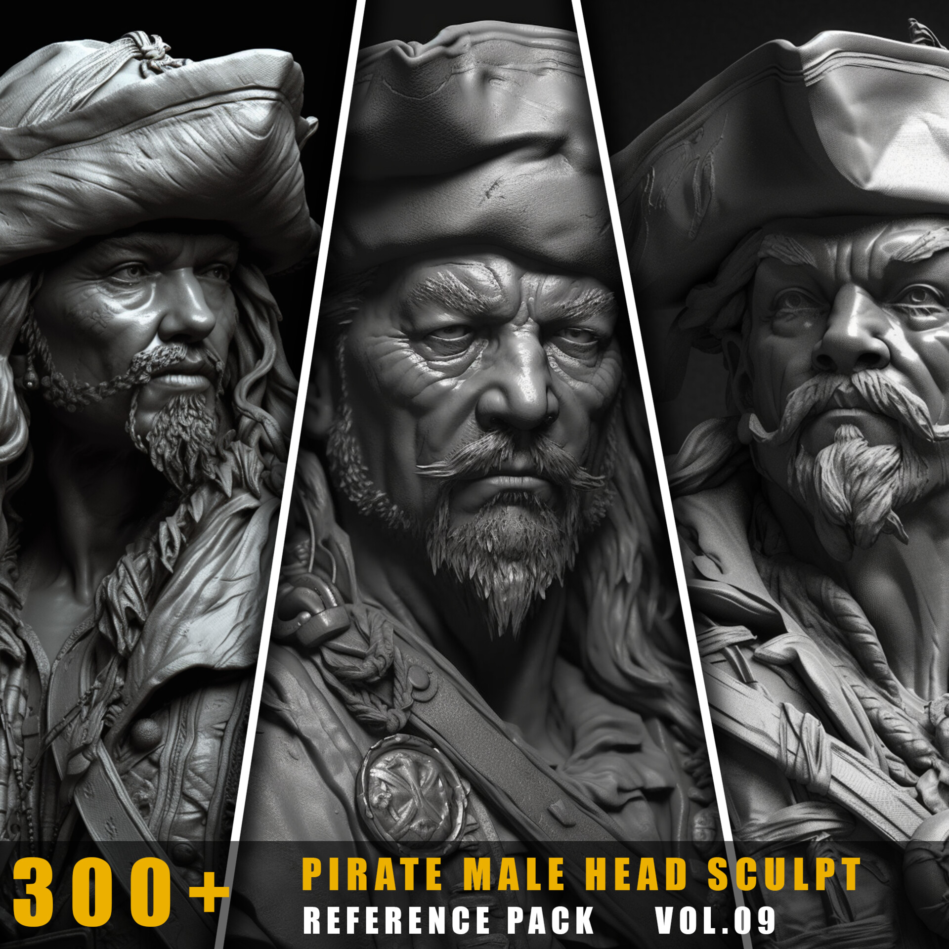 ArtStation - 300+ Pirate Male Head Sculpt - References Pack Vol.09