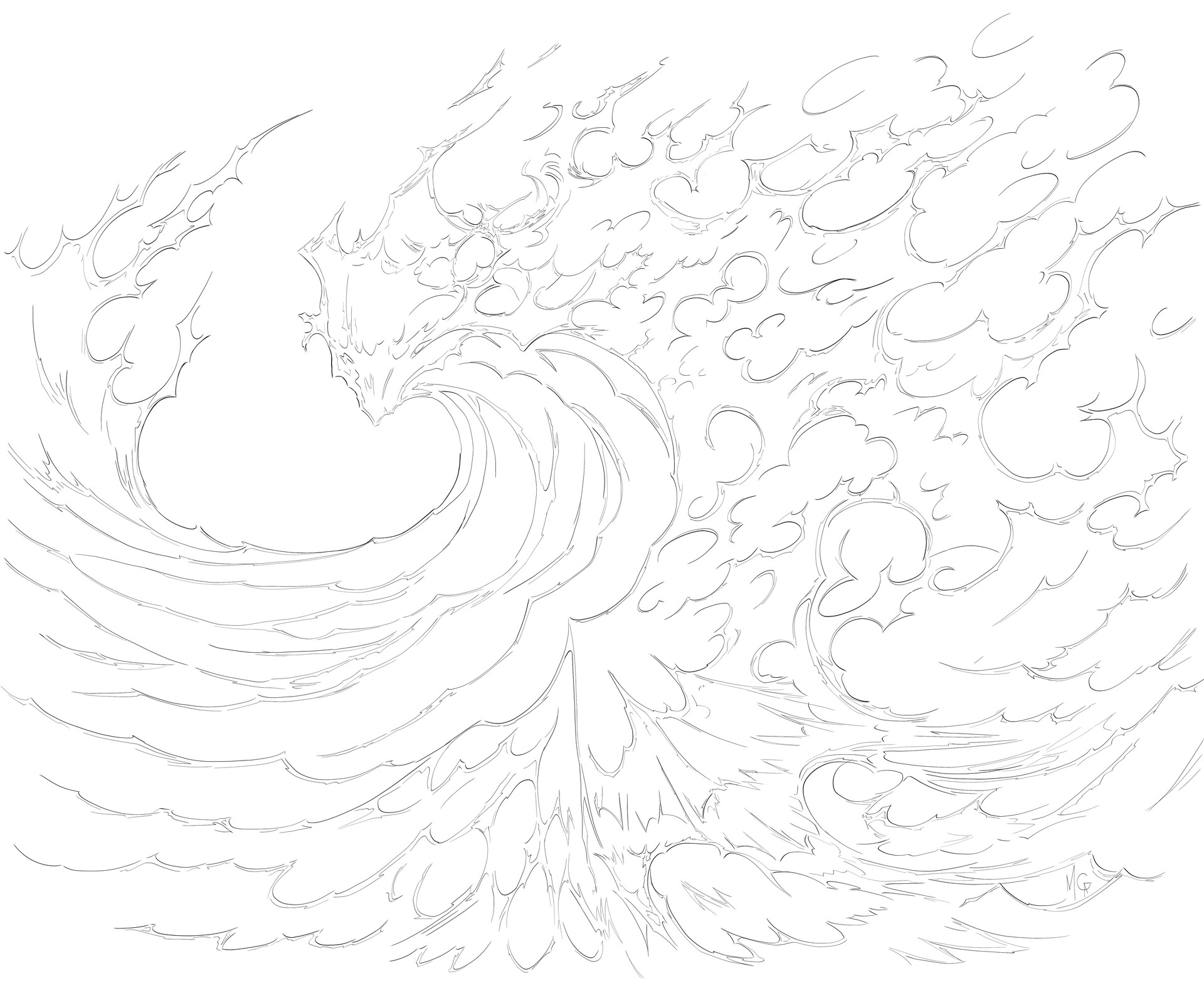 ArtStation - sea dragon+ink