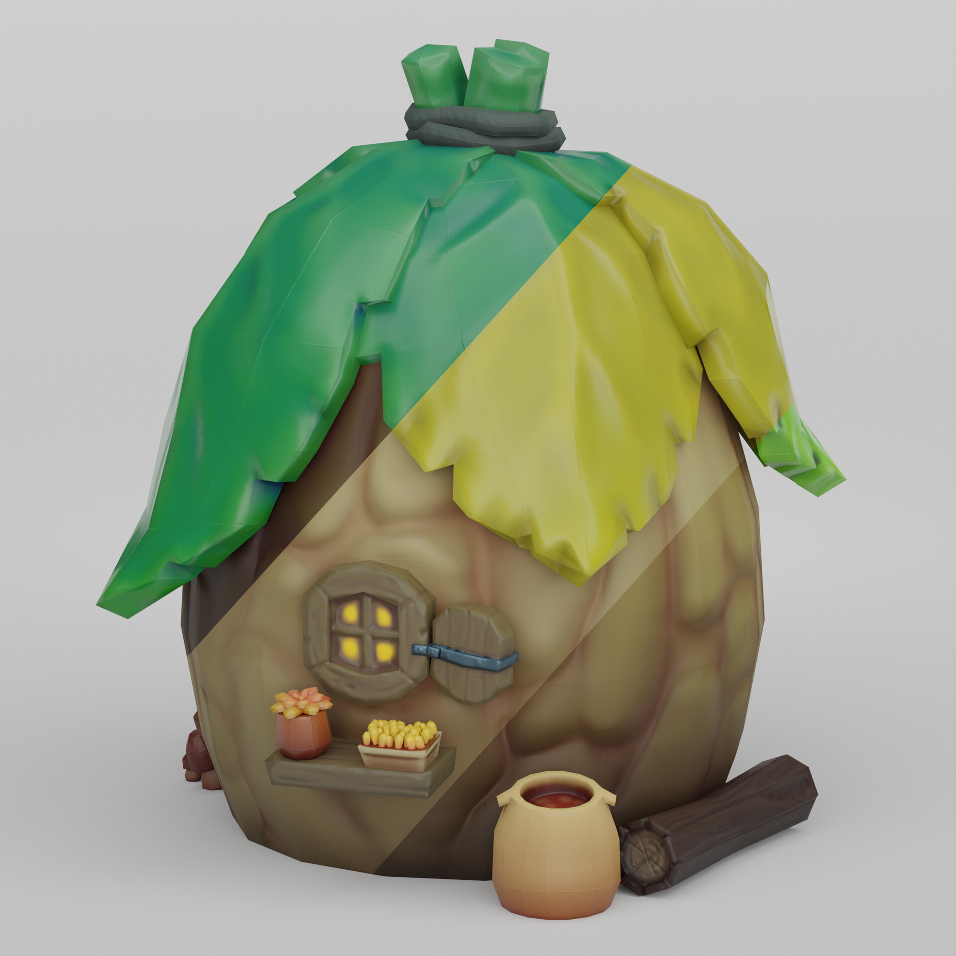 ArtStation - Tiny Stylized Forest Elf House