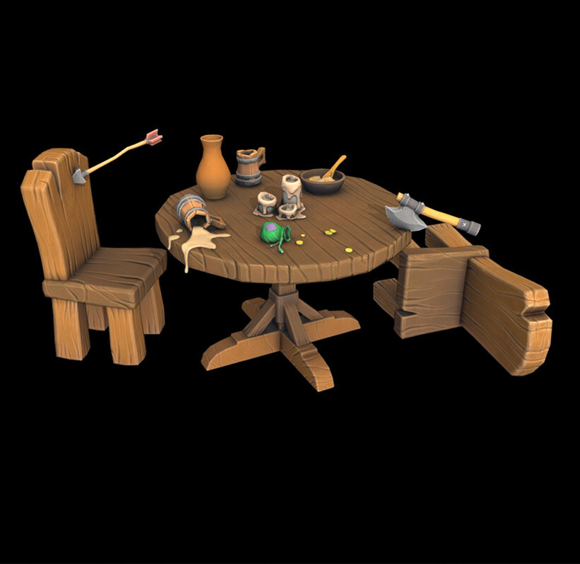 ArtStation - 3D Stylized Tavern Table