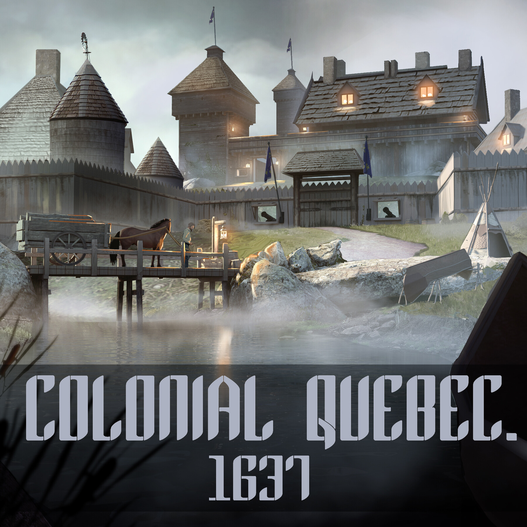 ArtStation - New Rouen, Colonial Quebec, 1637