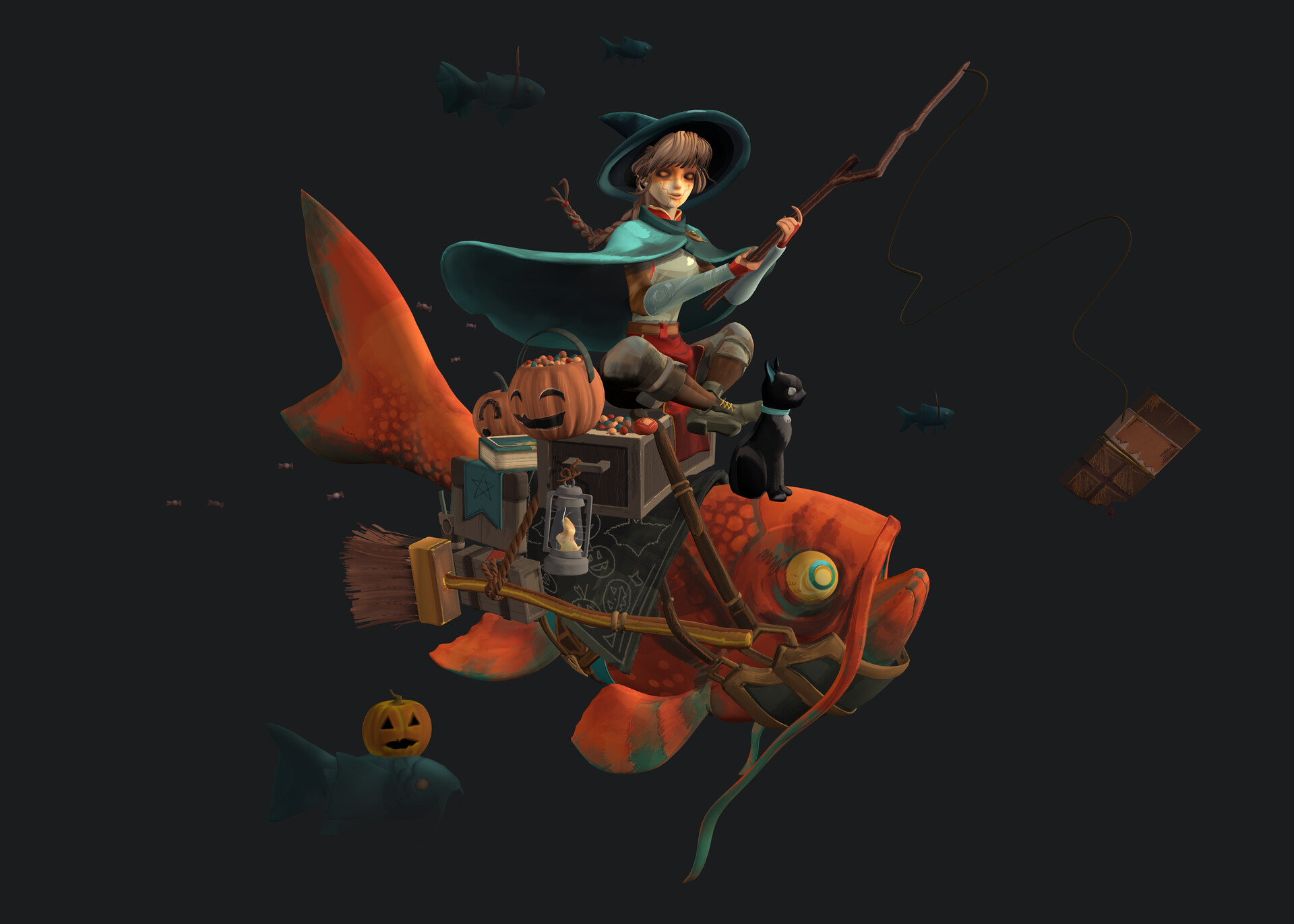 ArtStation - 3d Donut Fish (Halloween Skin)