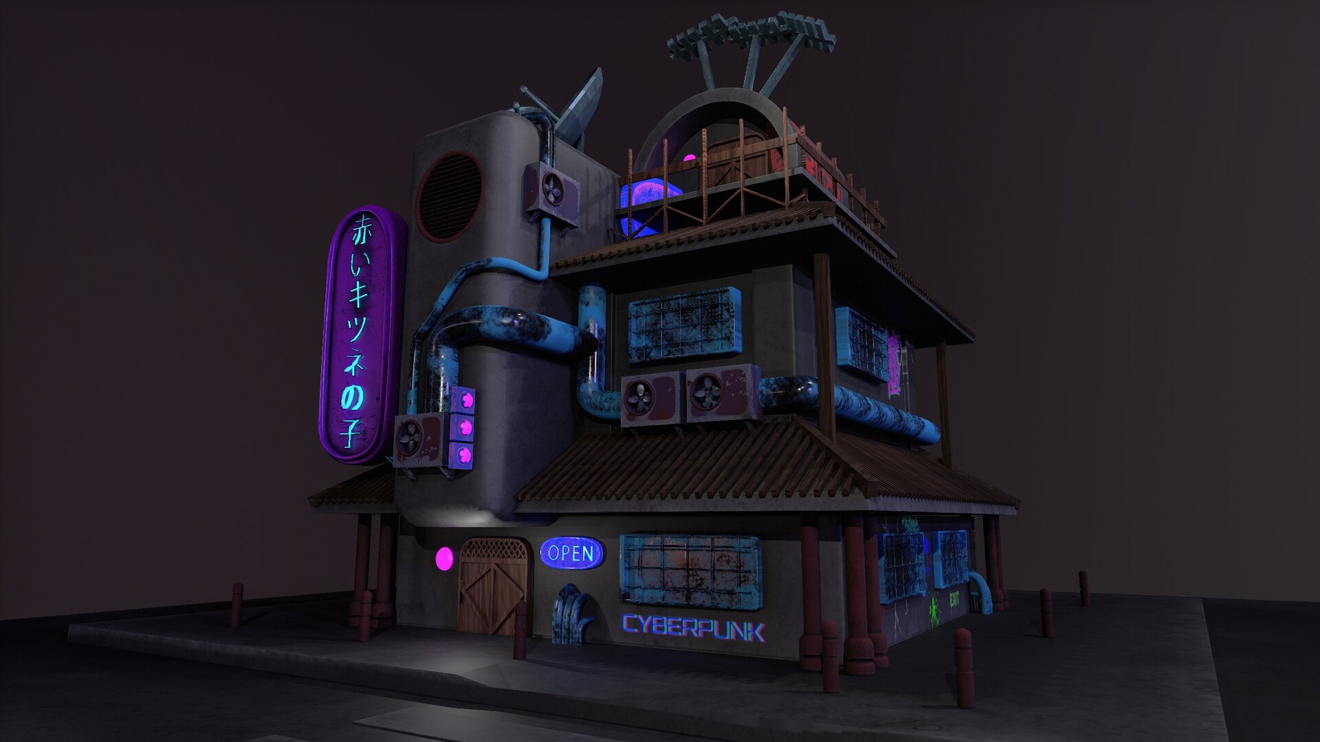 ArtStation - CYBERPUNK CAFE