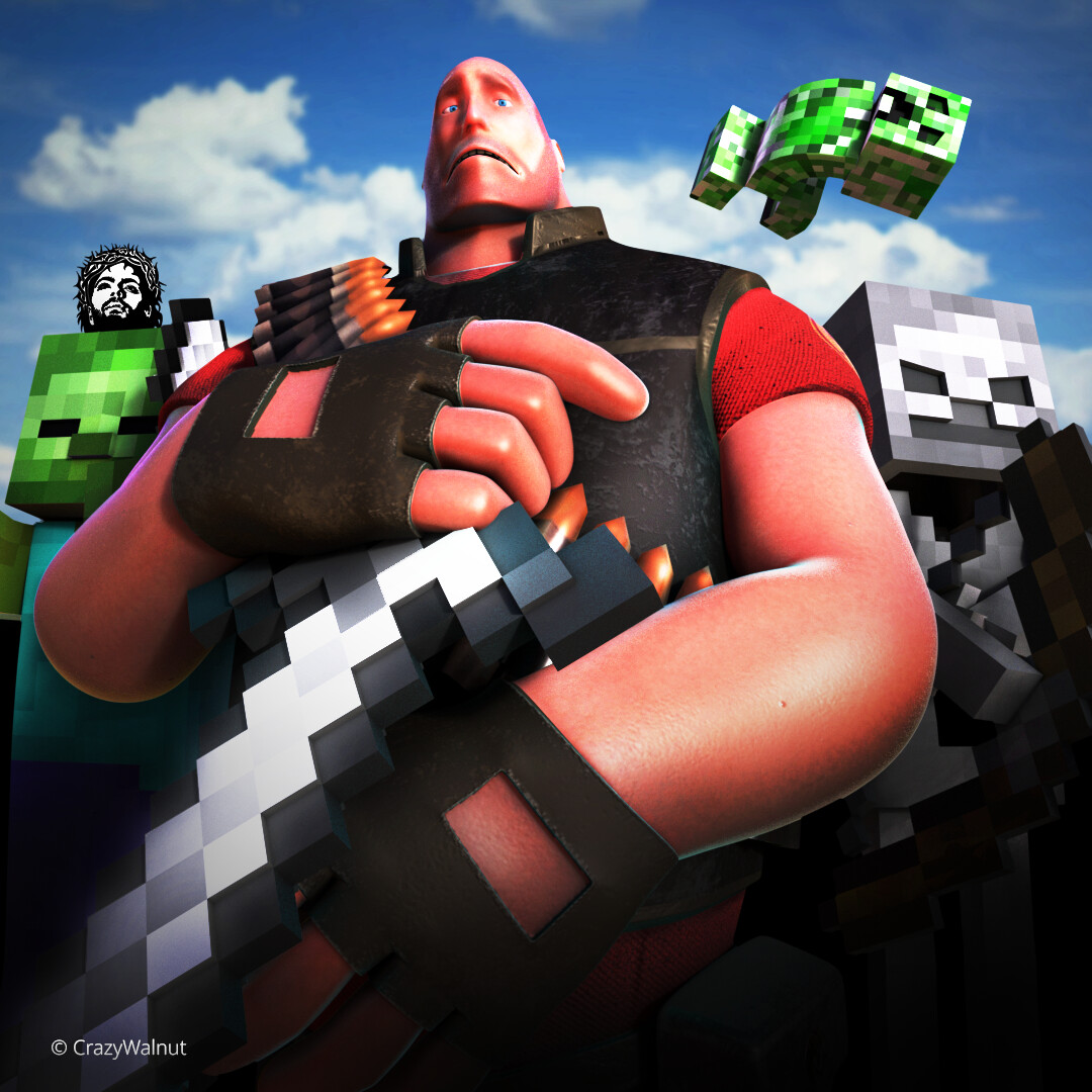 ArtStation - Minecraft and Team Fortress 2 fan art