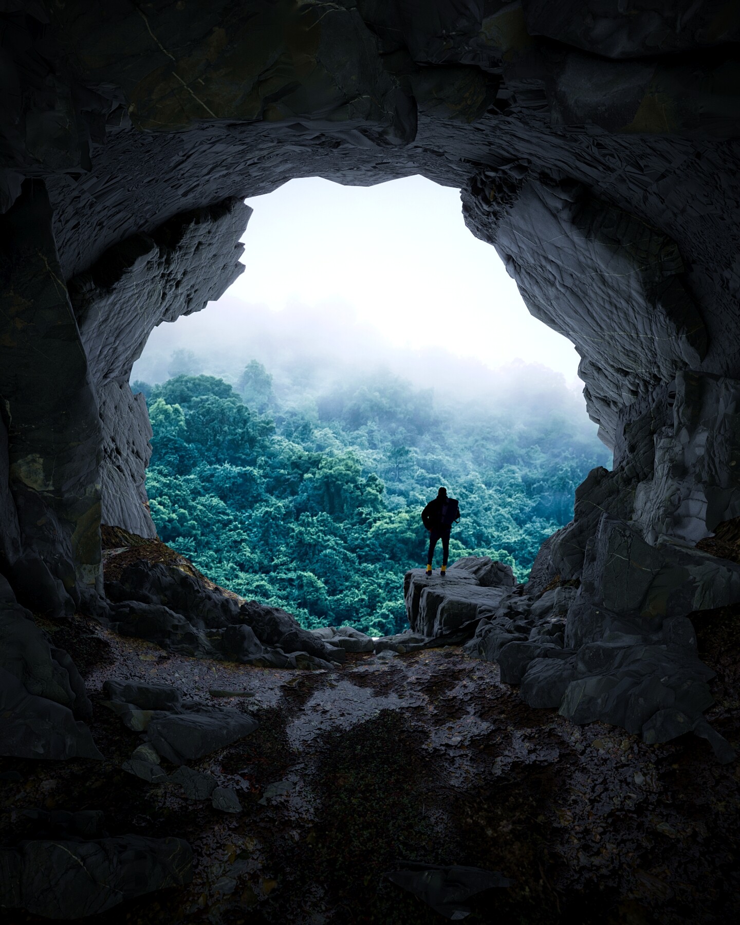 ArtStation - view from inside the cave