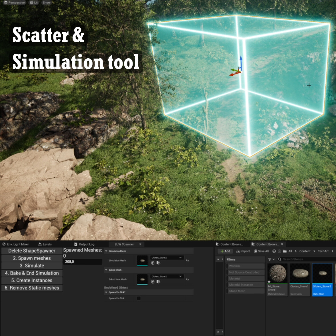 ArtStation - Scatter & Simulation tool - Tech art tools with Editor ...