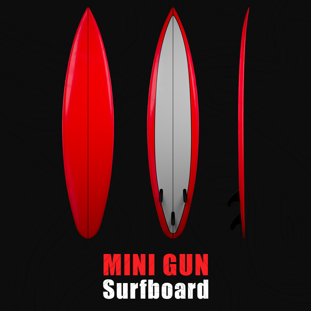 ArtStation - 10 Surfboard 3D Models - Mini Gun Surfboard