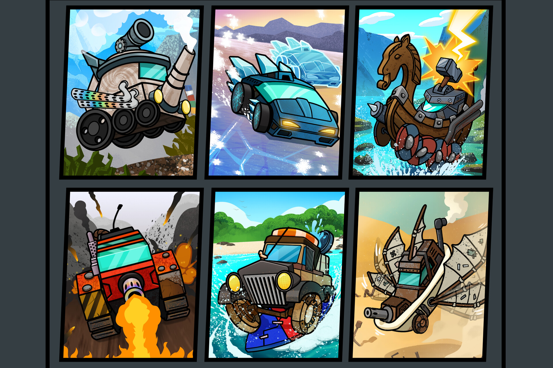 ArtStation - Car cards illustrations for a racing mobile game