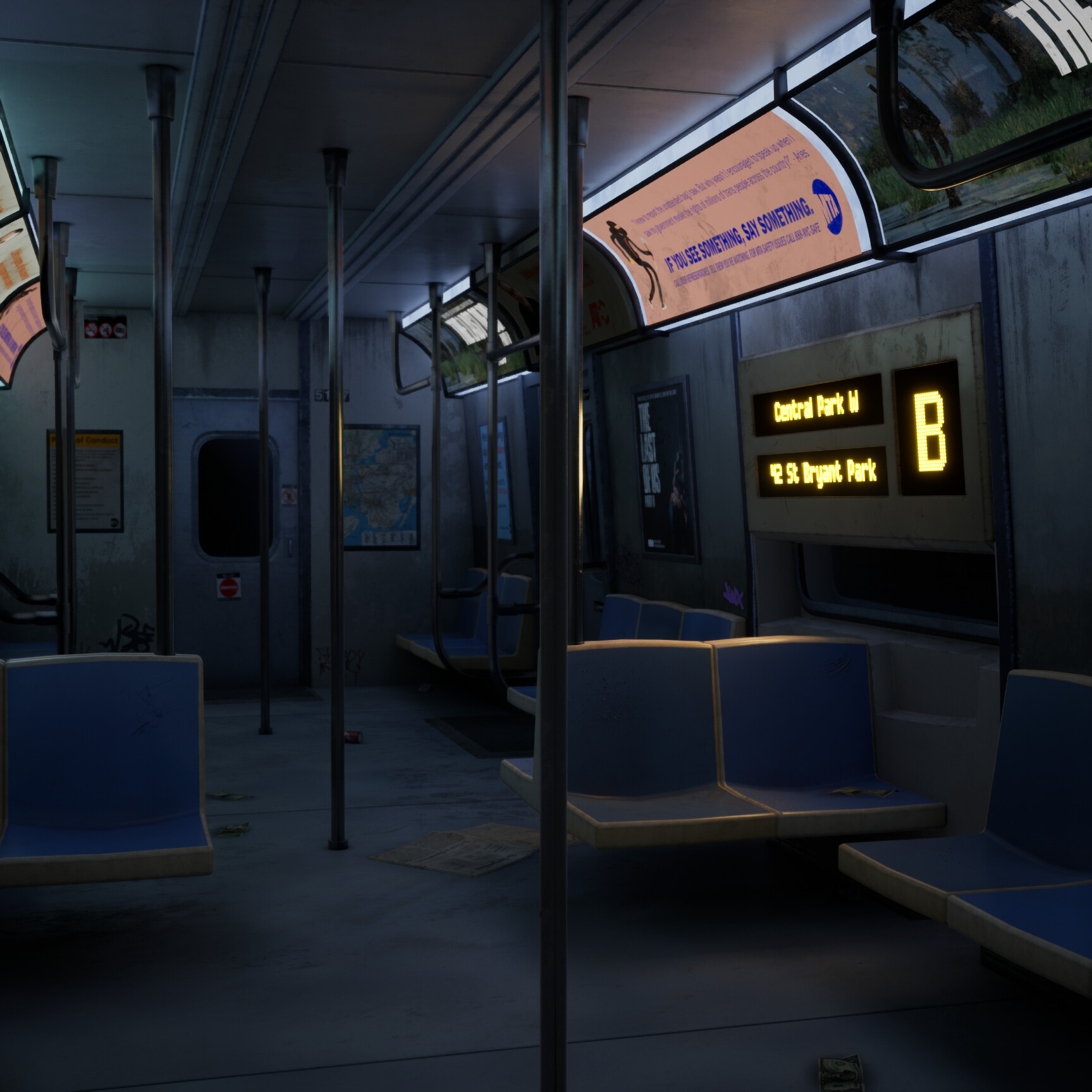 ArtStation - Subway Car Interior