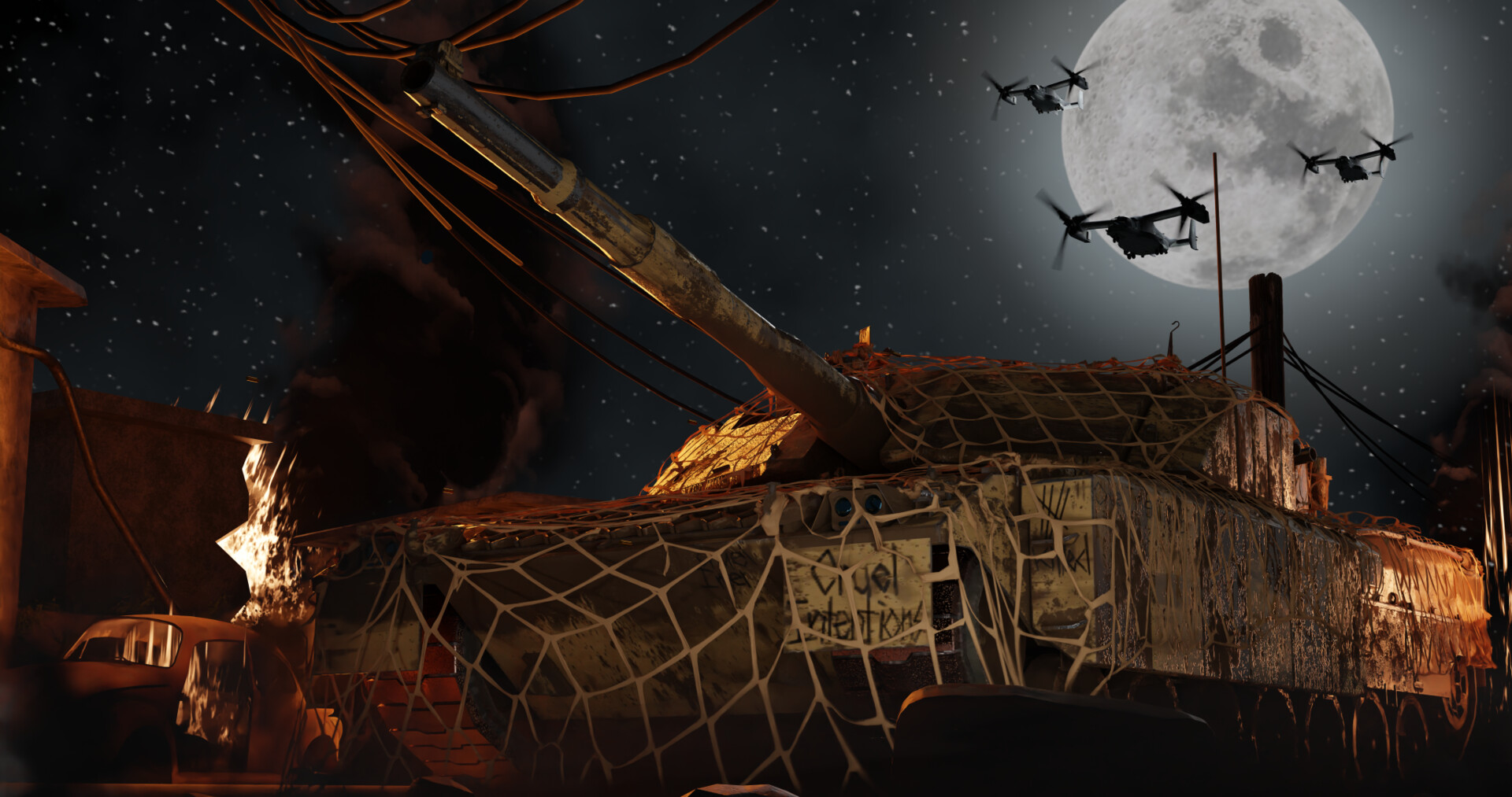 ArtStation - Night-time Tank Scene