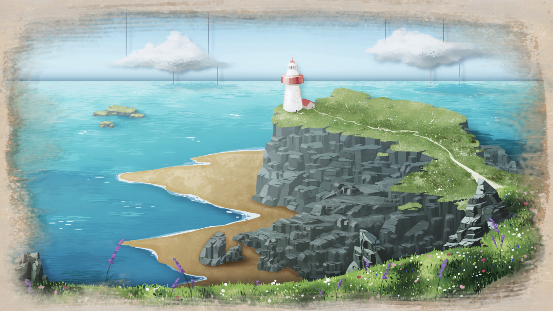 ArtStation - Cartoon Lighthouse Digital Matte Painting