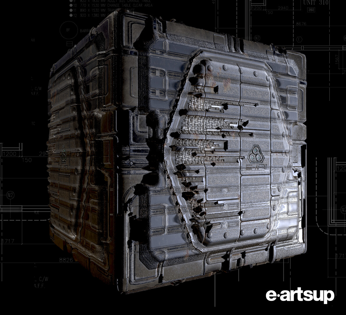 ArtStation - Sci-Fi damaged box Texture