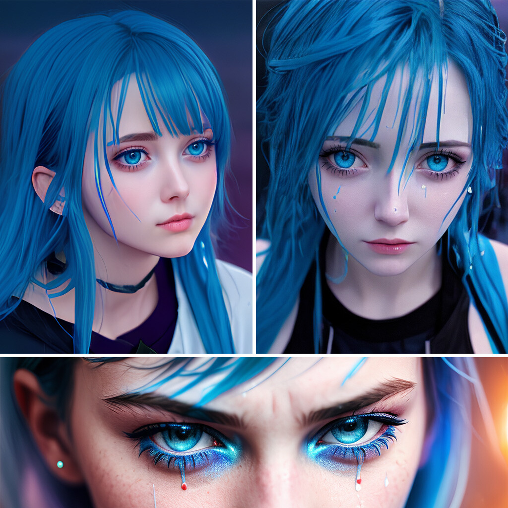 ArtStation - Blue hair Girl (Inspired by Jinx)