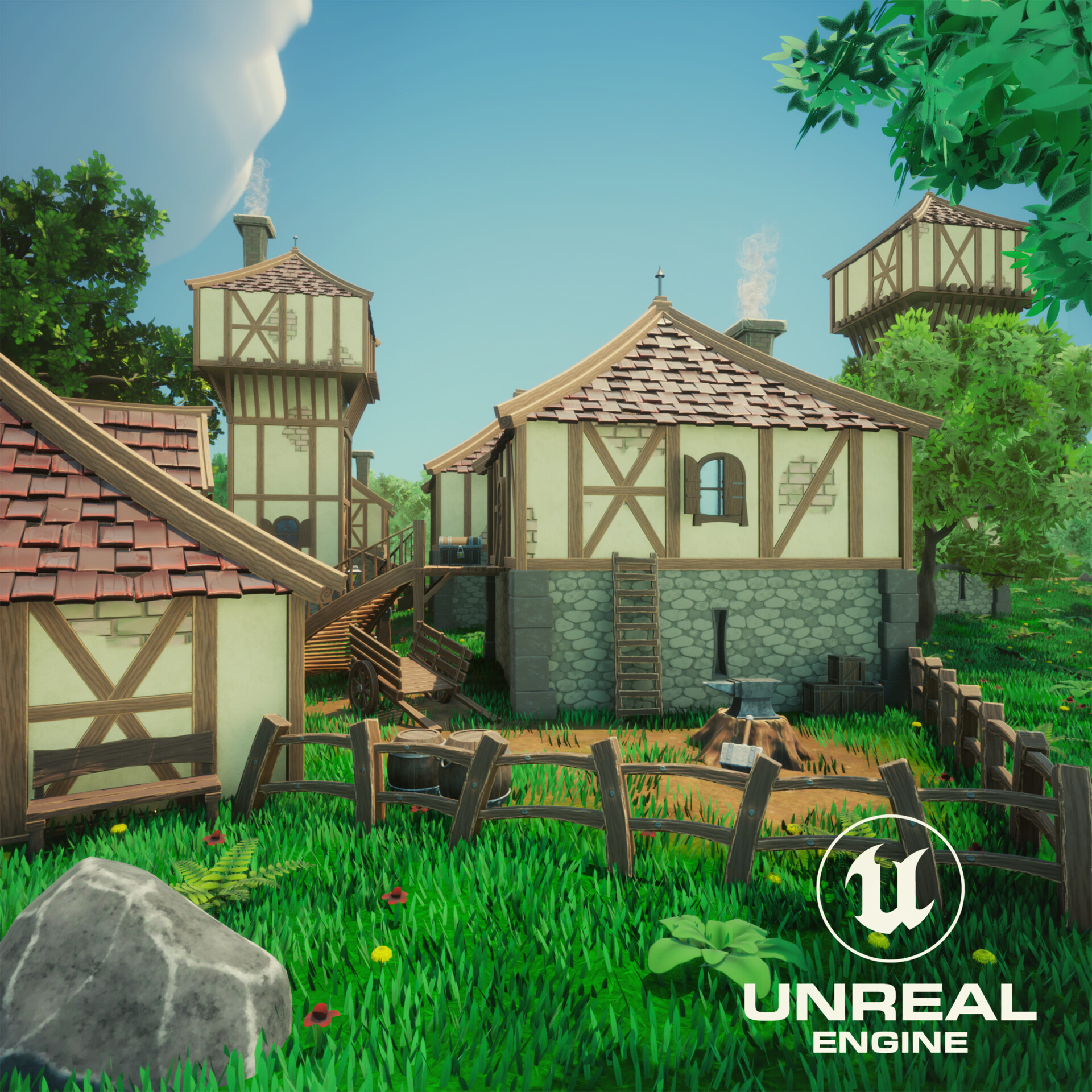 ArtStation - Stylized Medieval Village ( Lumen UE5 )