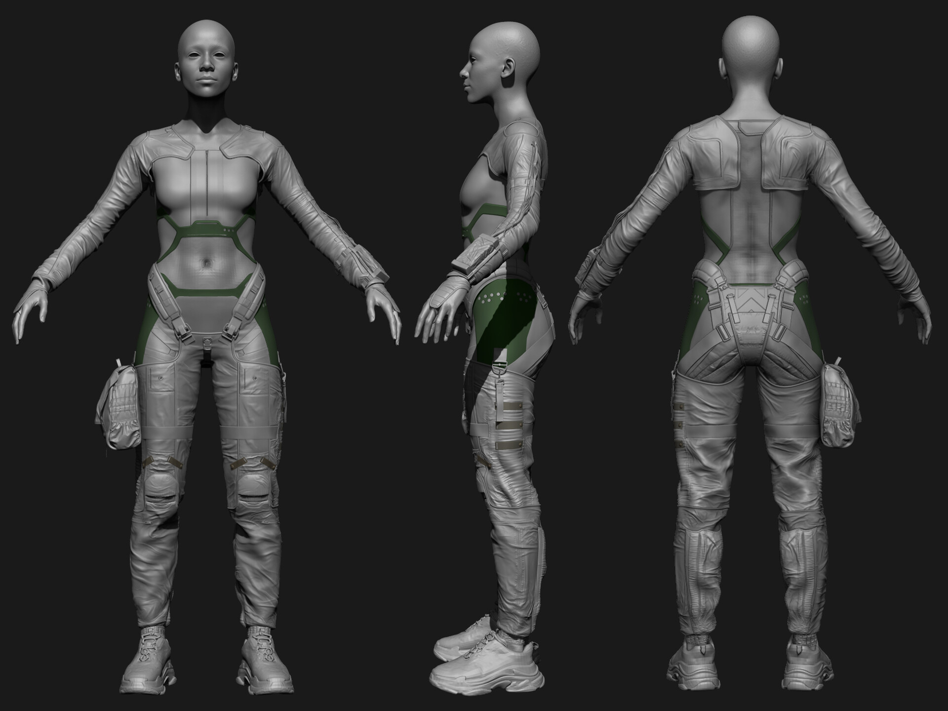ArtStation - Wip. Snipe jetpacker. Overalls in the making. Zbrush.
