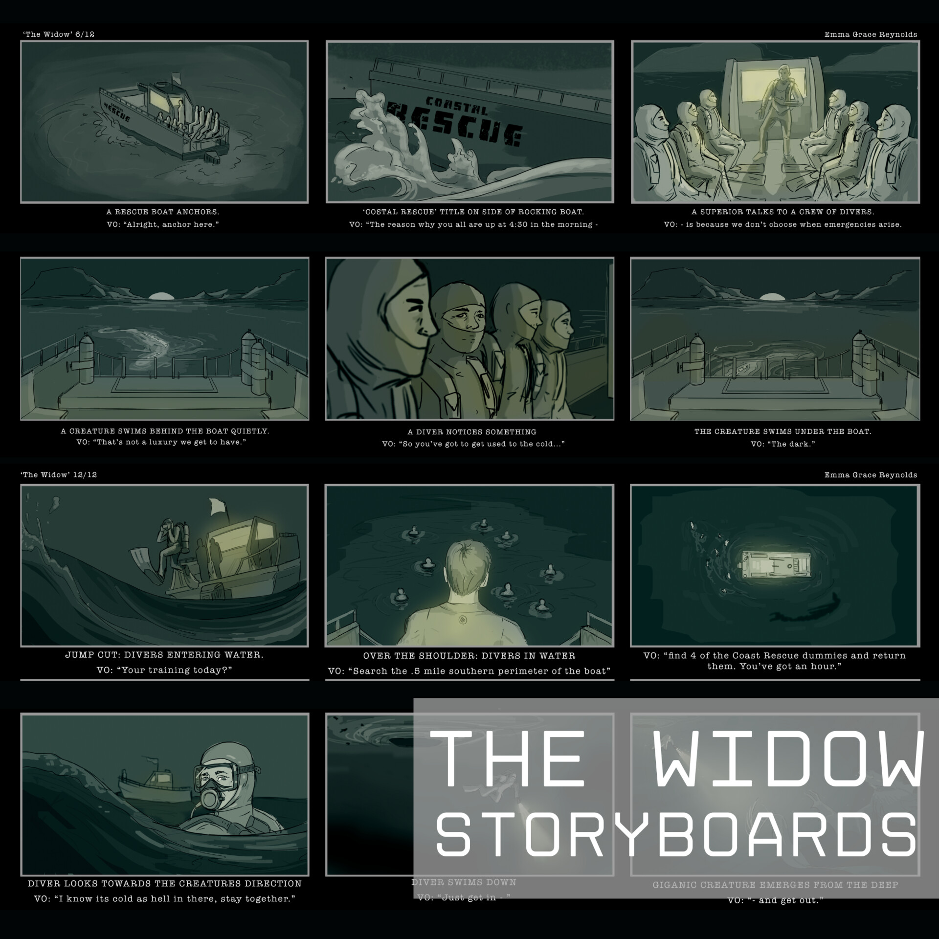 ArtStation - THE WIDOW - colored storyboards