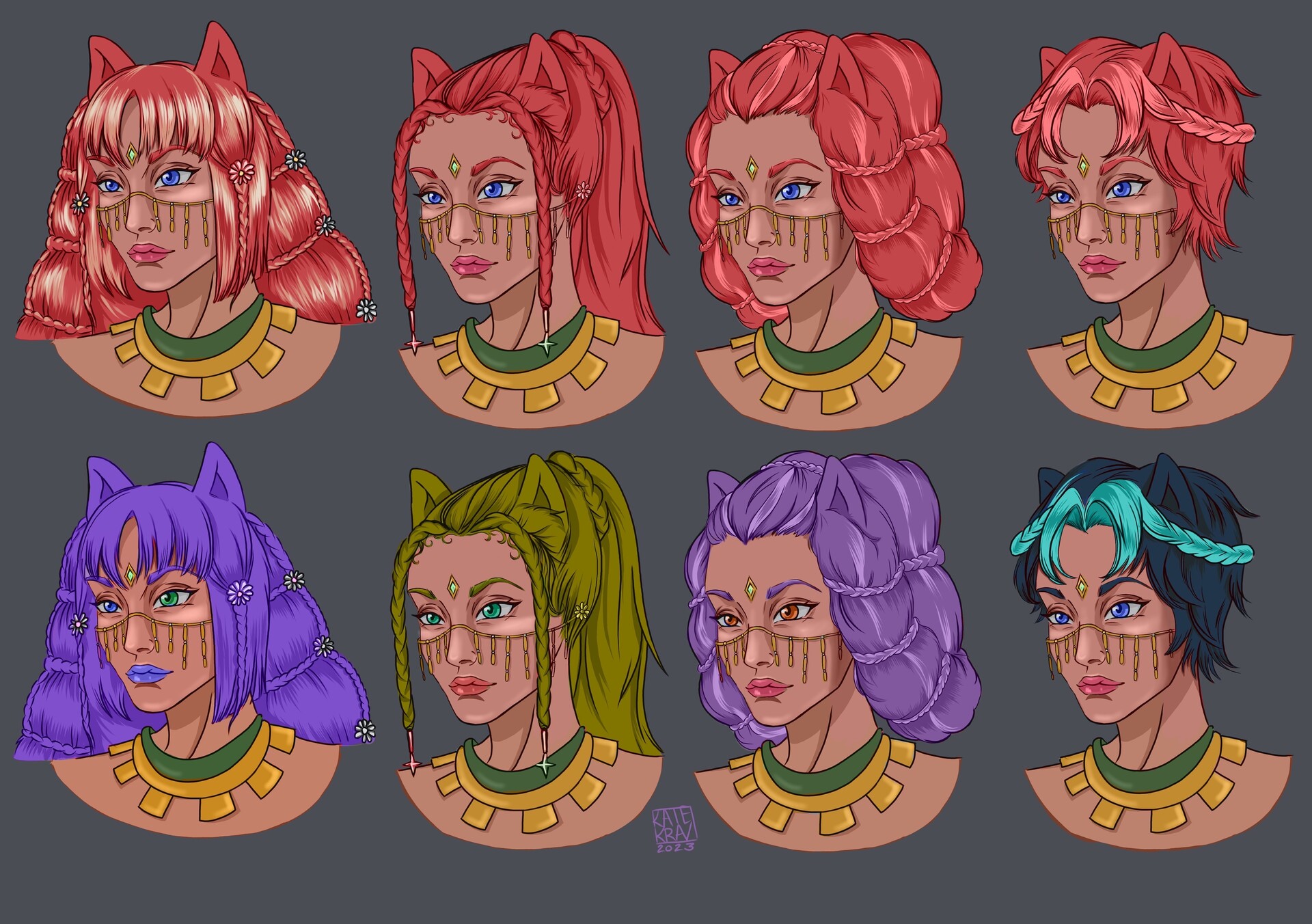 ArtStation - Female character hairstyle concept