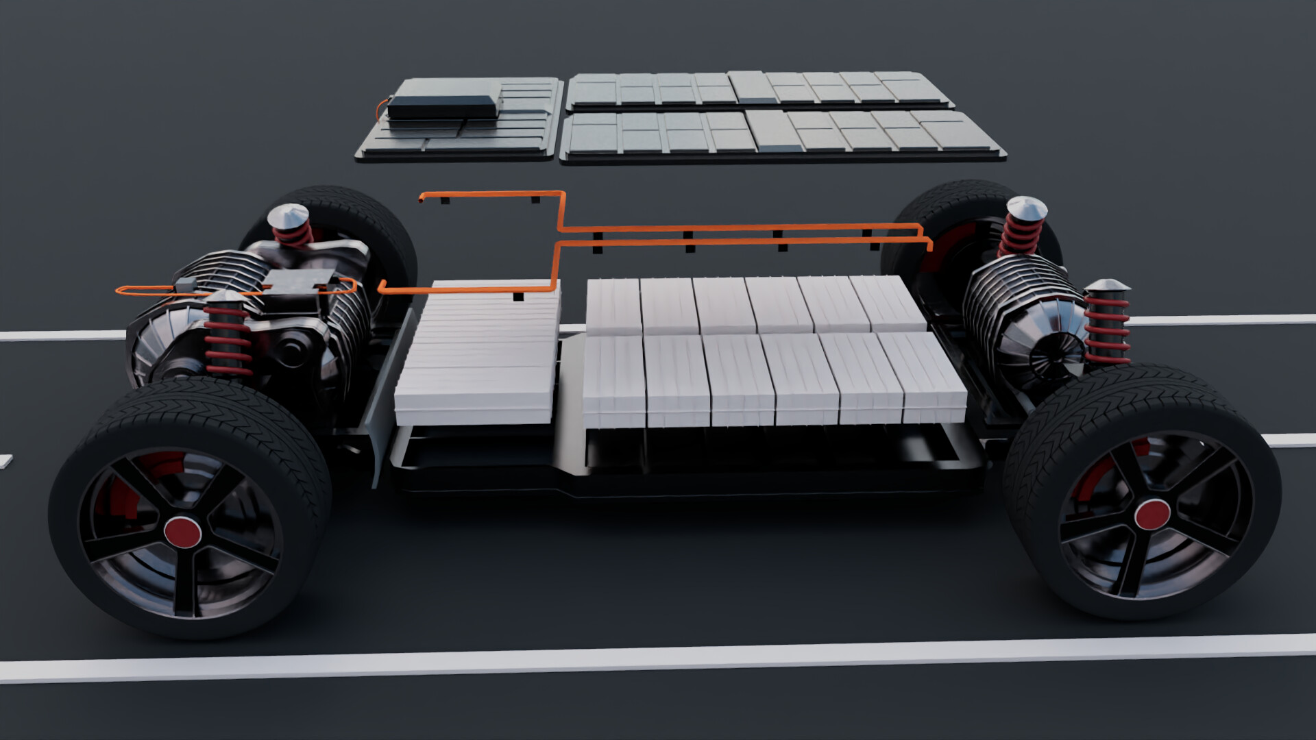 ArtStation - EV Car Chassis Components Animation
