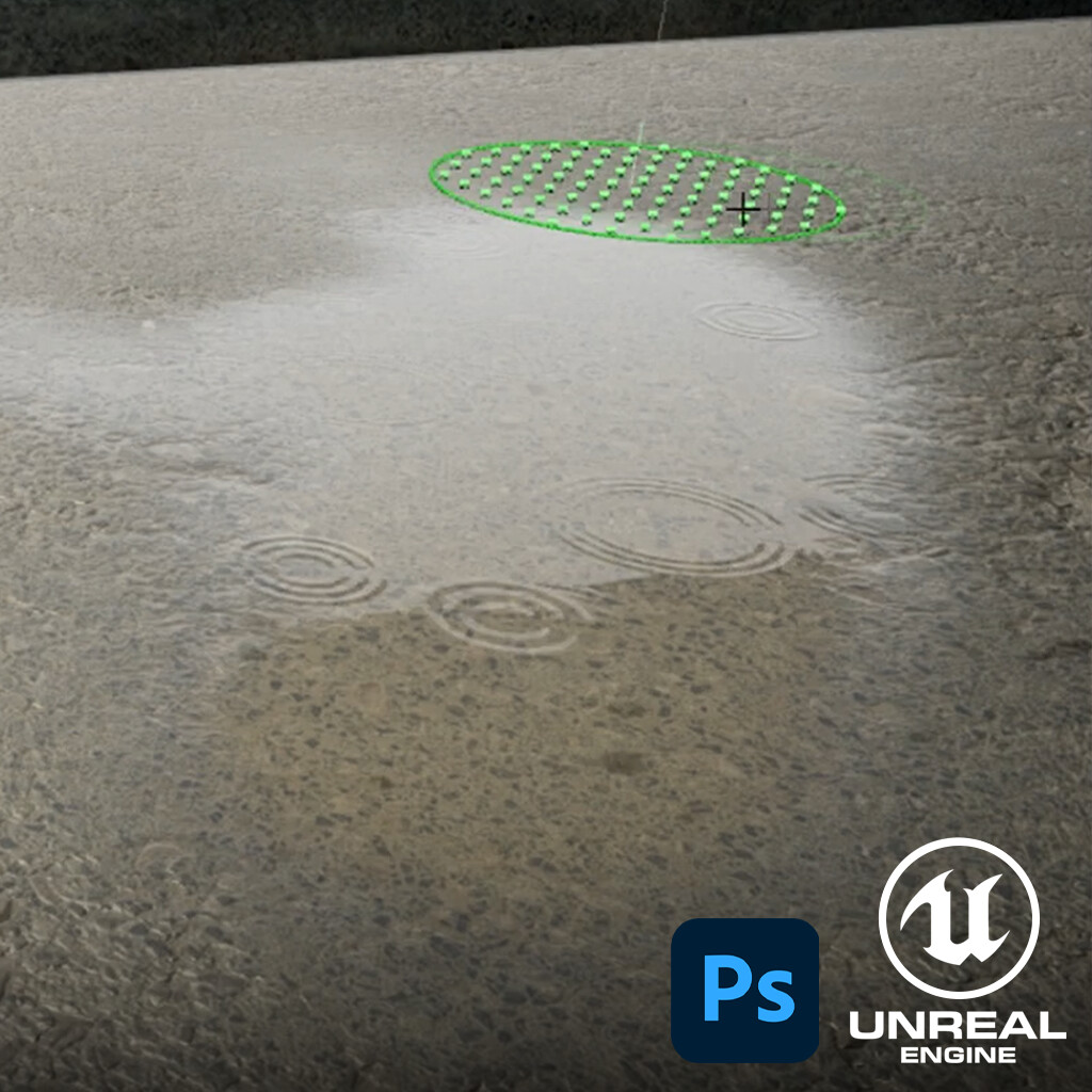ArtStation - Vertex Paint Rain Ripples | UE5 BREAKDOWN
