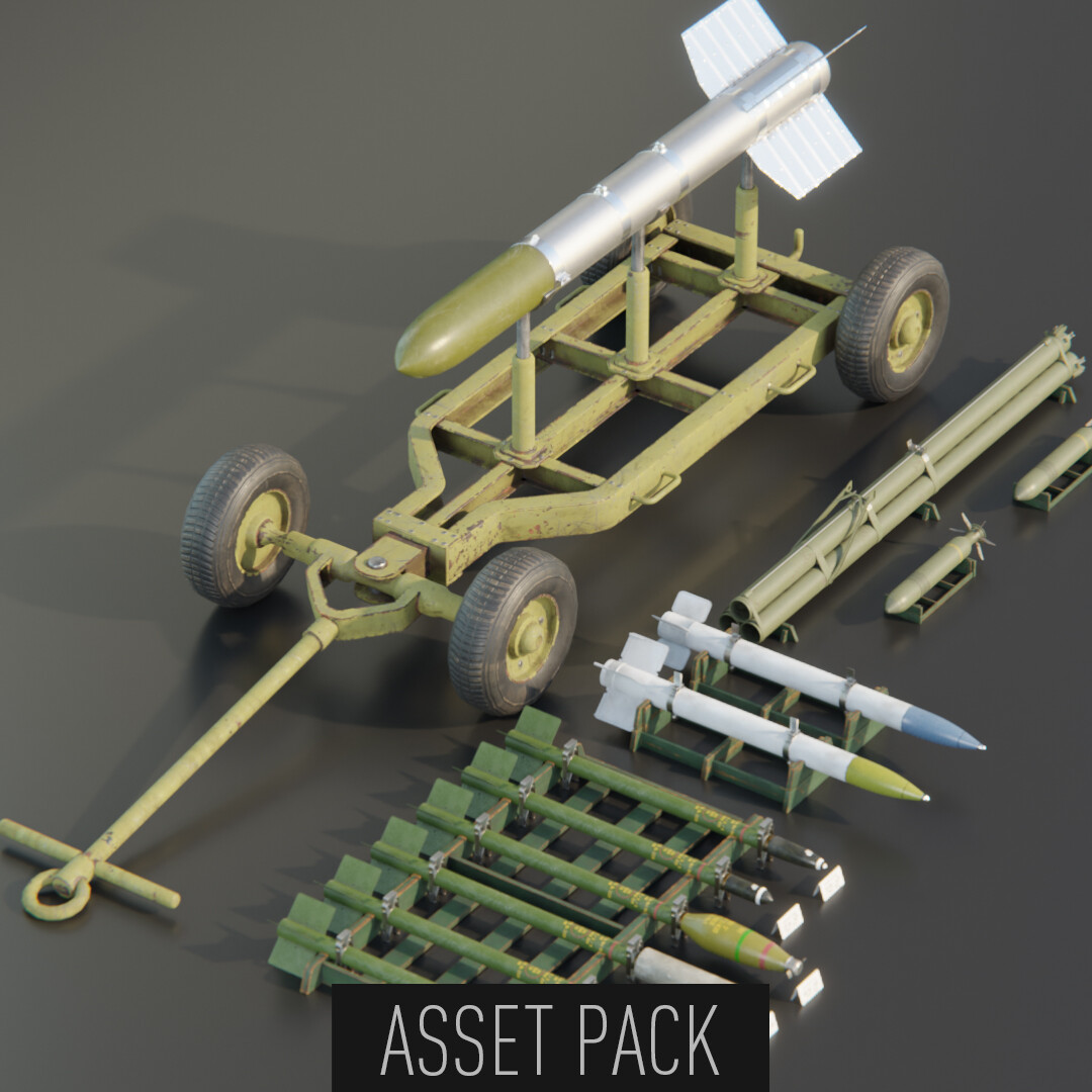 ArtStation - Game Art: WW2 aircraft rockets BUNDLE