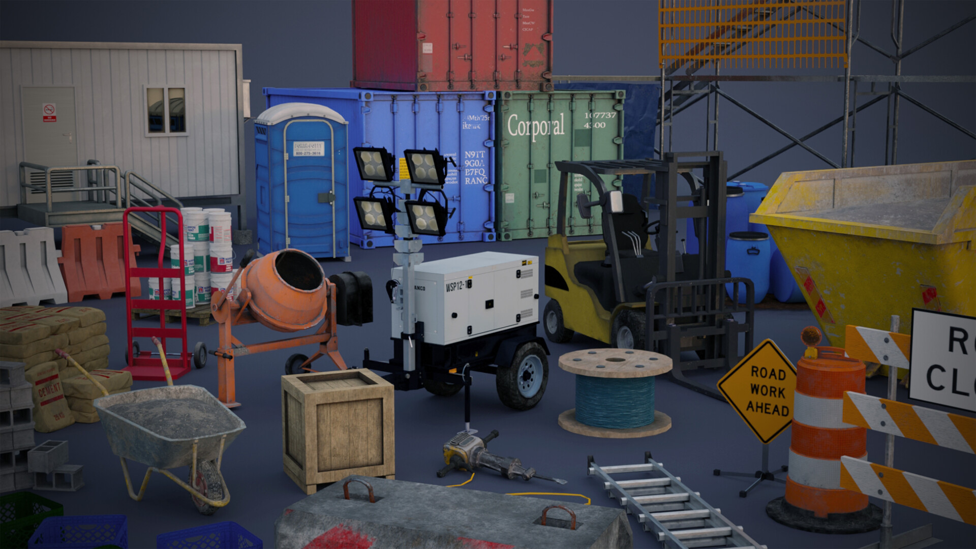 ArtStation - 3D Environment Assets Pack - Construction Site