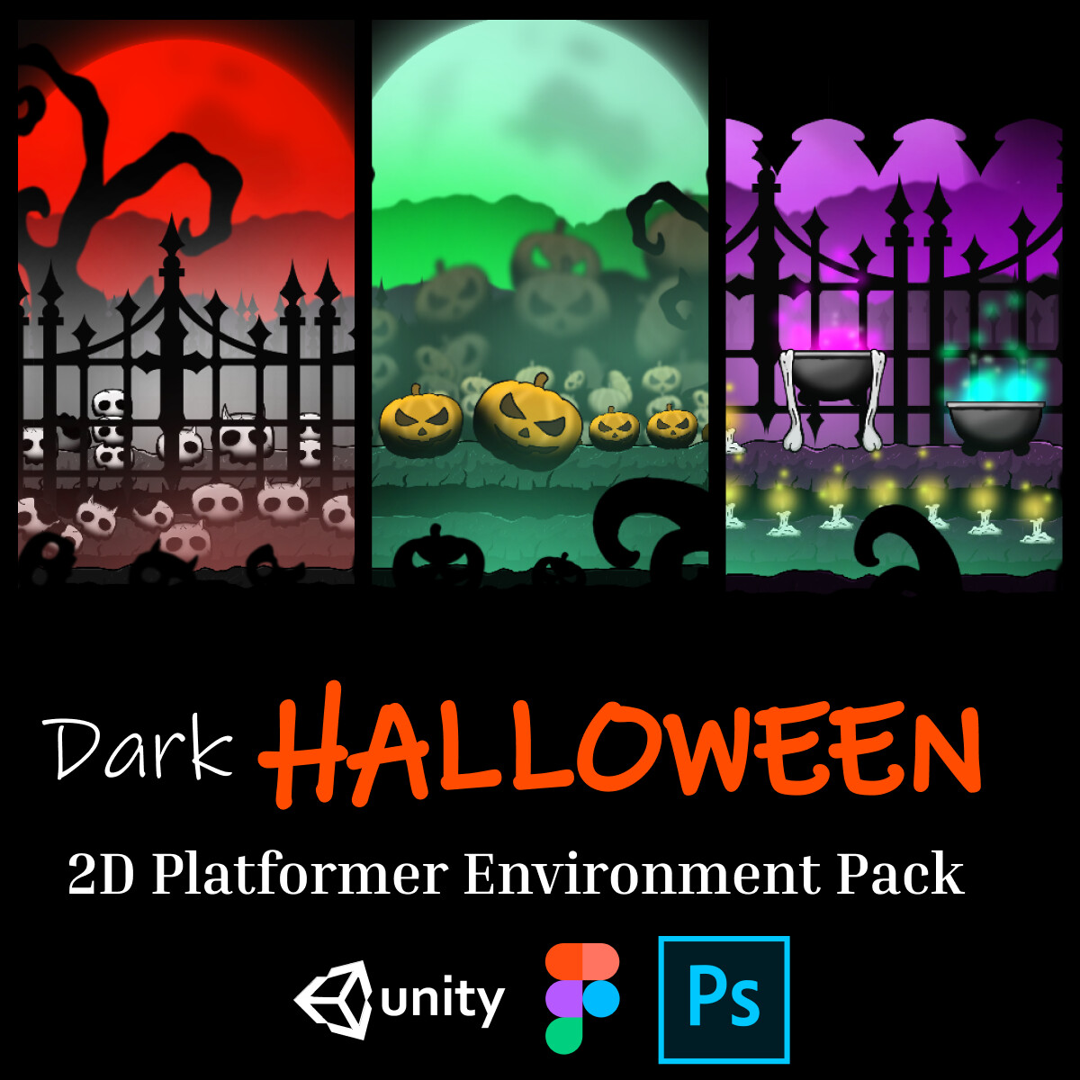 ArtStation - Dark Halloween 2D Platformer Environment Pack