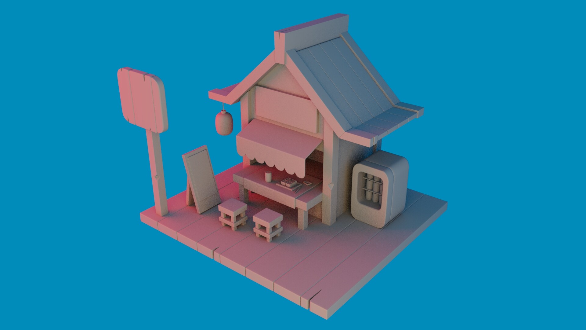 ArtStation - Japanese Stall 3D Model