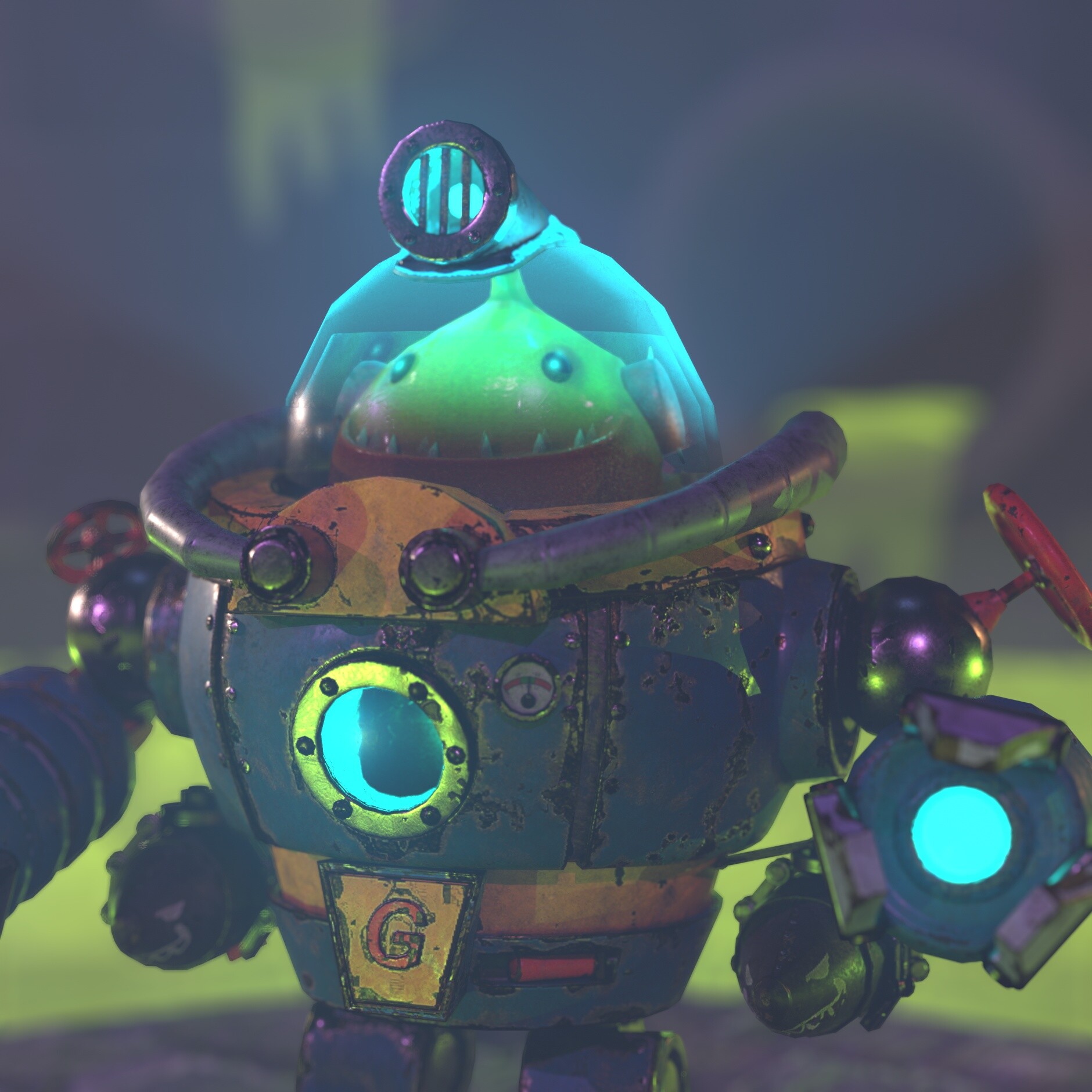 ArtStation - Cyborg Fish In the Sewer (XYZ Draftpunk Course Work)