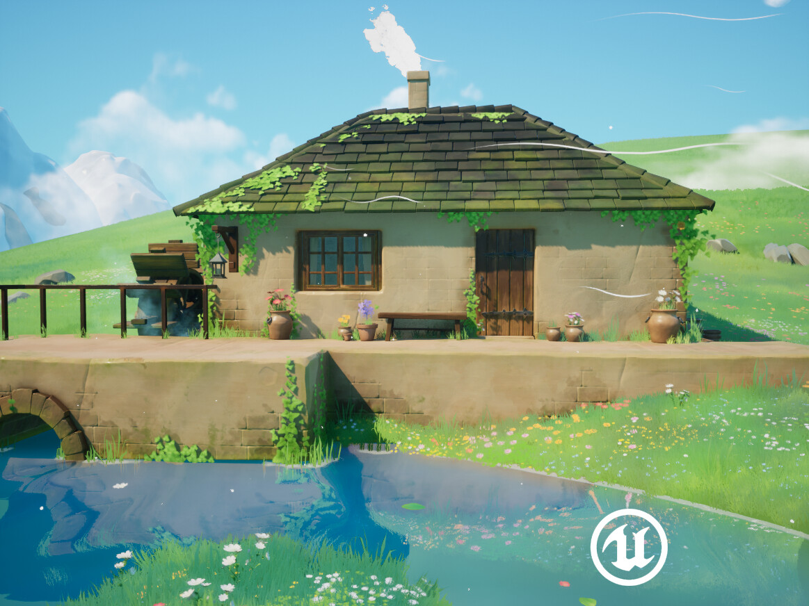 ArtStation - Howl's Moving Castle - Cottage - Ghibli - Fan Art