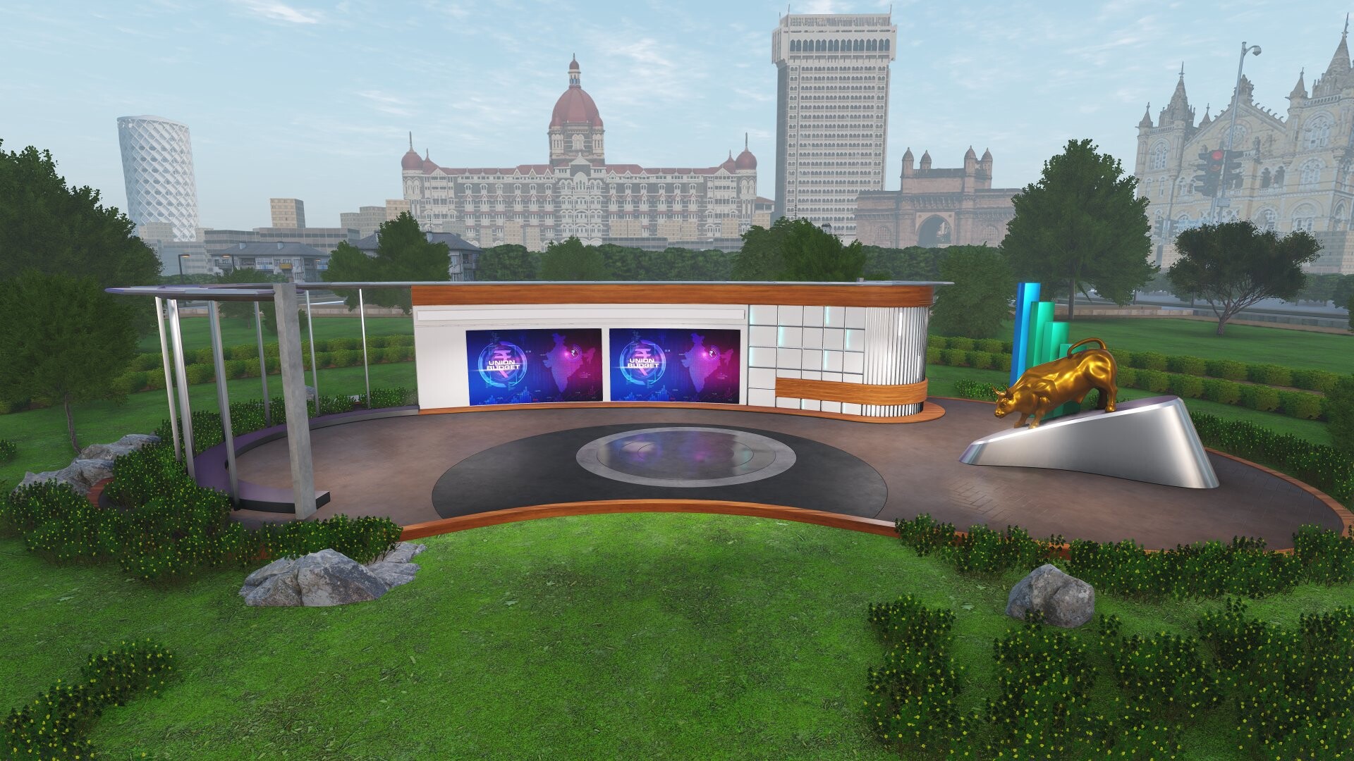 ArtStation - Budget News 2023 Virtual Set Design