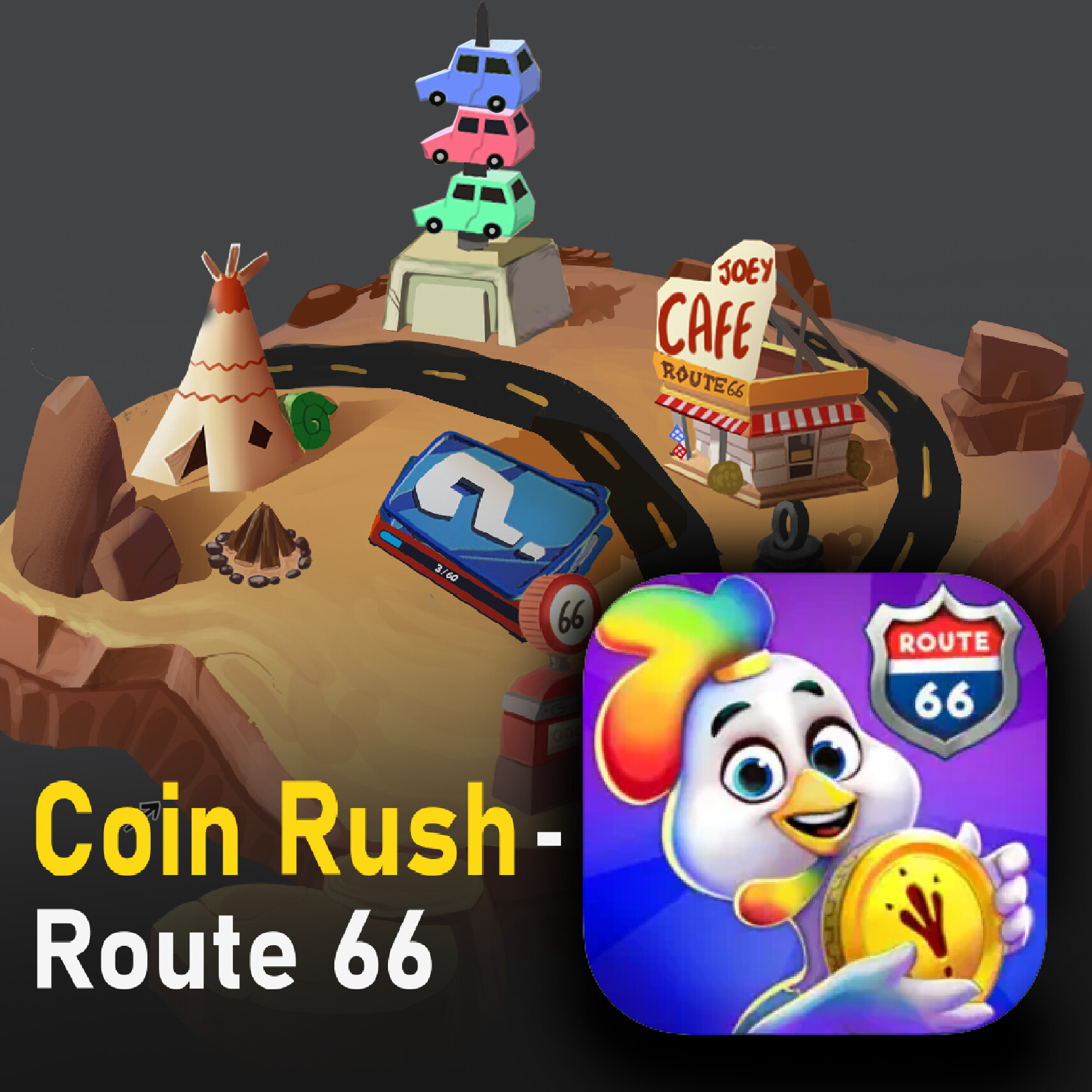 ArtStation - coin rush route 66 - concept art